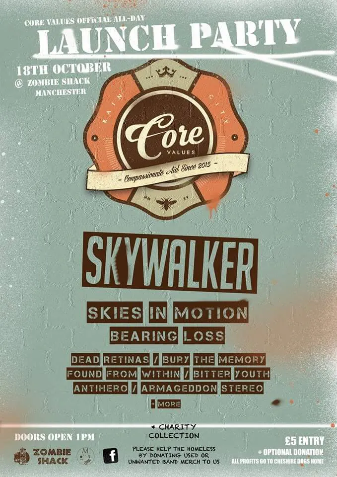 Core Values Launch All Dayer at The Zombie Shack, Manchester on 18th ...