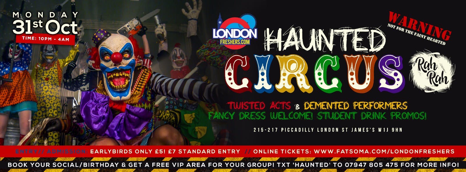 Haunted Circus : Halloween Special@ The Exclusive Rah Rah Room London ...