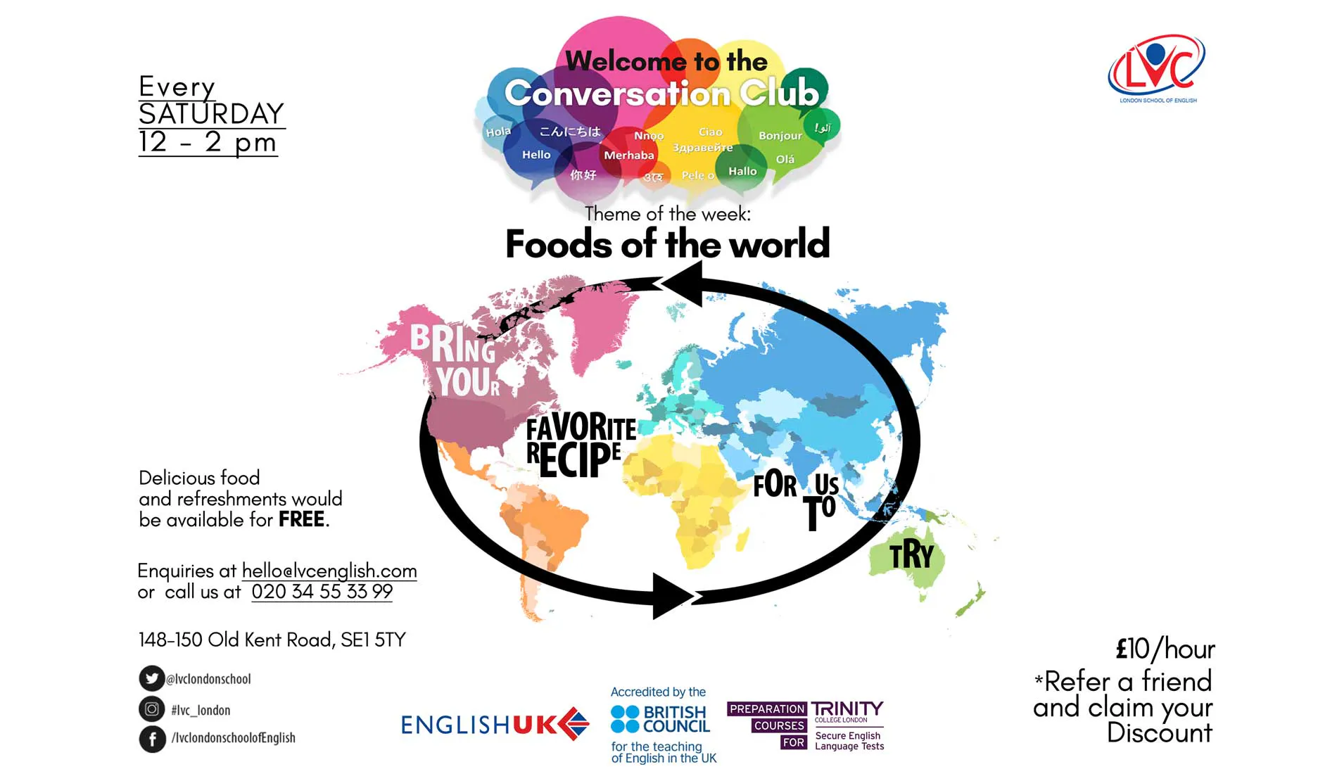 Conversation Club Course at LVC London School of English, London on ...
