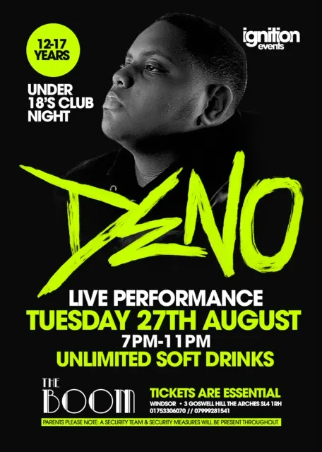 UNDER 18s DENO PERFORMING LIVE - WINDSOR at Boom Bar, Windsor on 27th ...