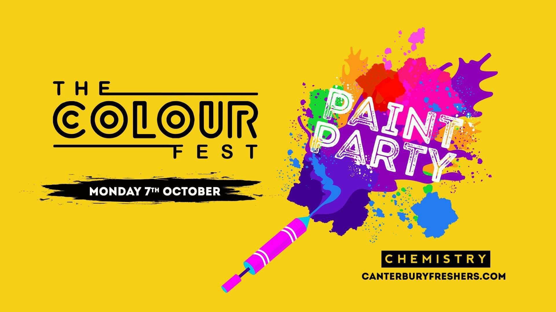 Colourfest Paint Party 2019 / Canterbury at Club Chemistry, Canterbury ...
