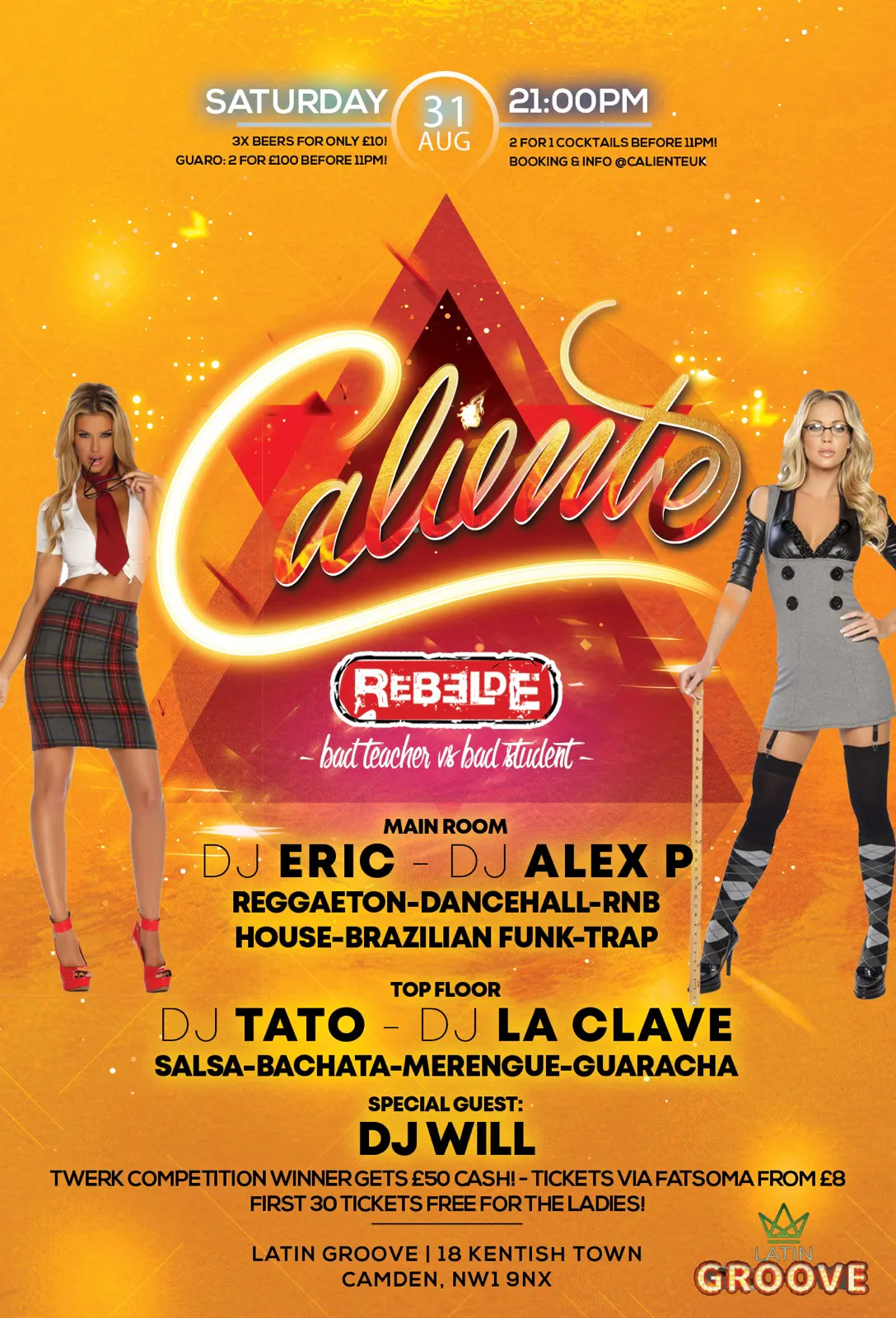 Rebelde: Bad Teacher vs Bad Student at Latin Groove , London on 31st ...