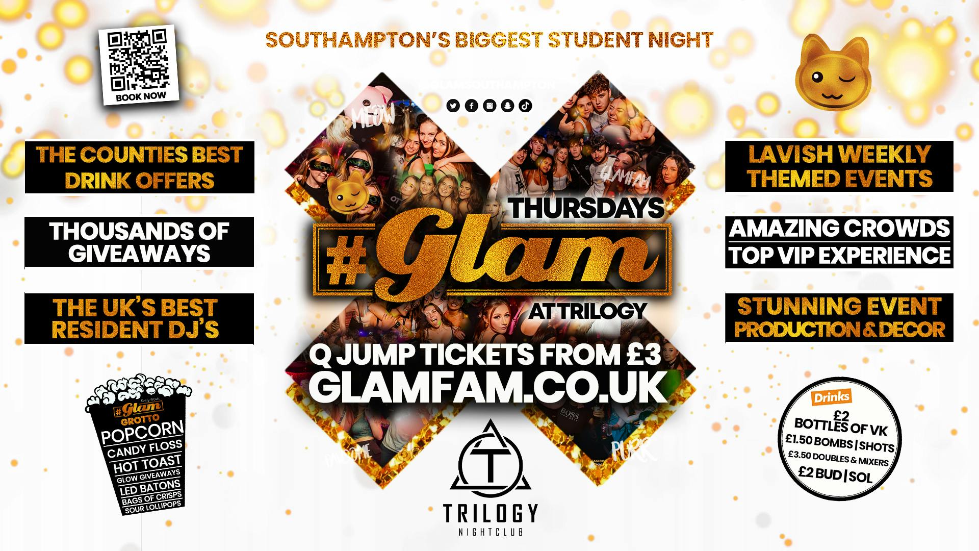 TONIGHT 😻 Glam - Southampton's Biggest Student Night - Thursdays at Trilogy at Trilogy nightclub ...