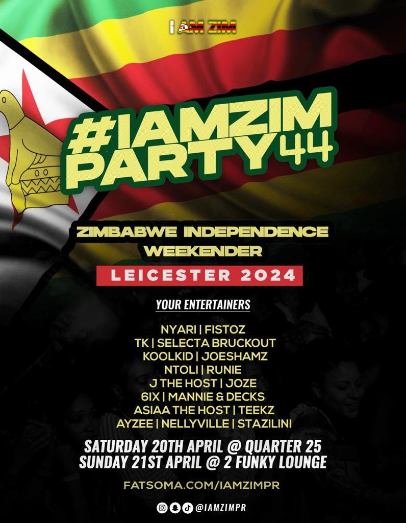 IAMZIMPARTY44 - ZIMBABWE INDEPENDENCE BBQ & AFTER PARTY ( WEEKENDER ...