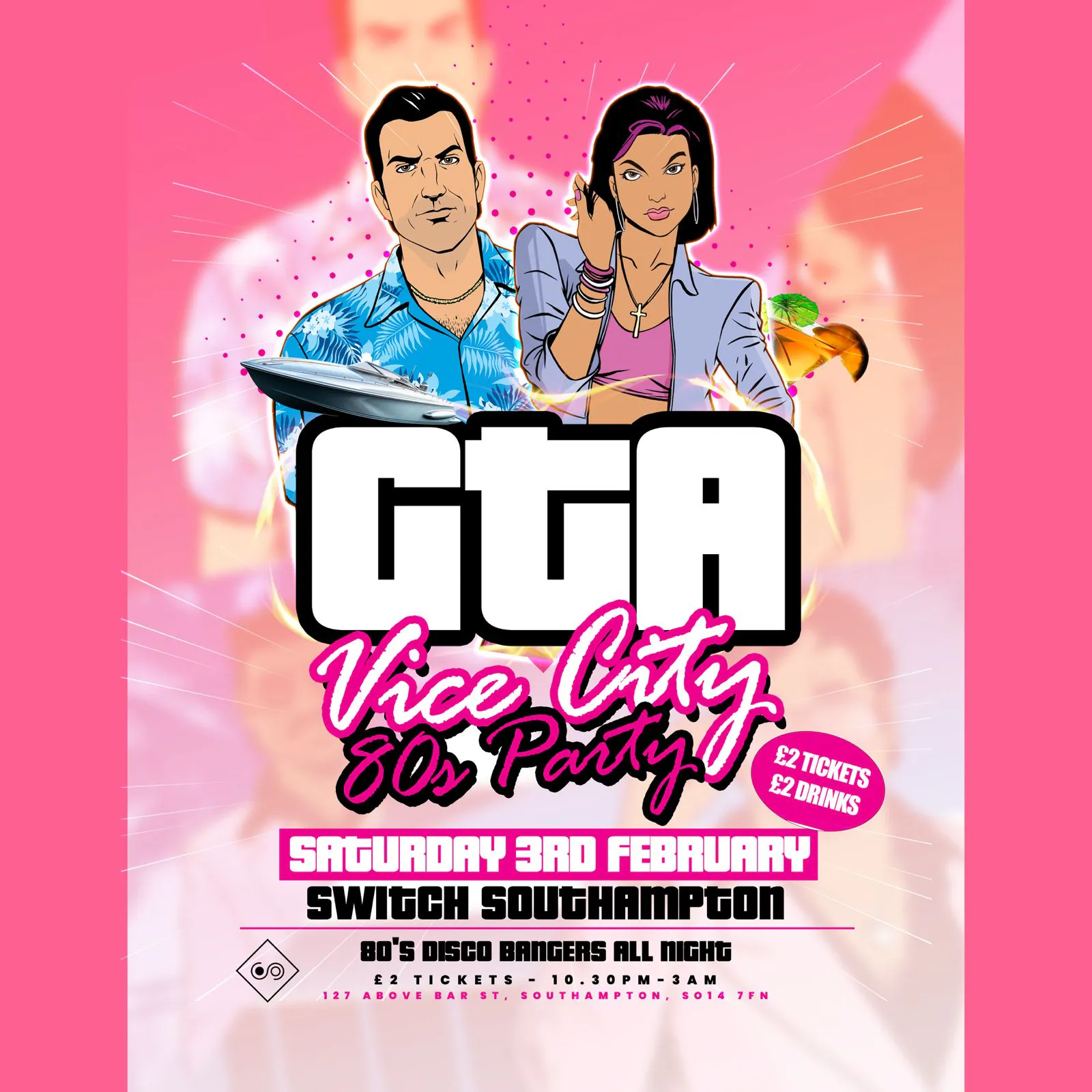 SWITCH PRESENTS: GTA 80'S PARTY! - FEBRUARY 3RD at Switch Southampton ...