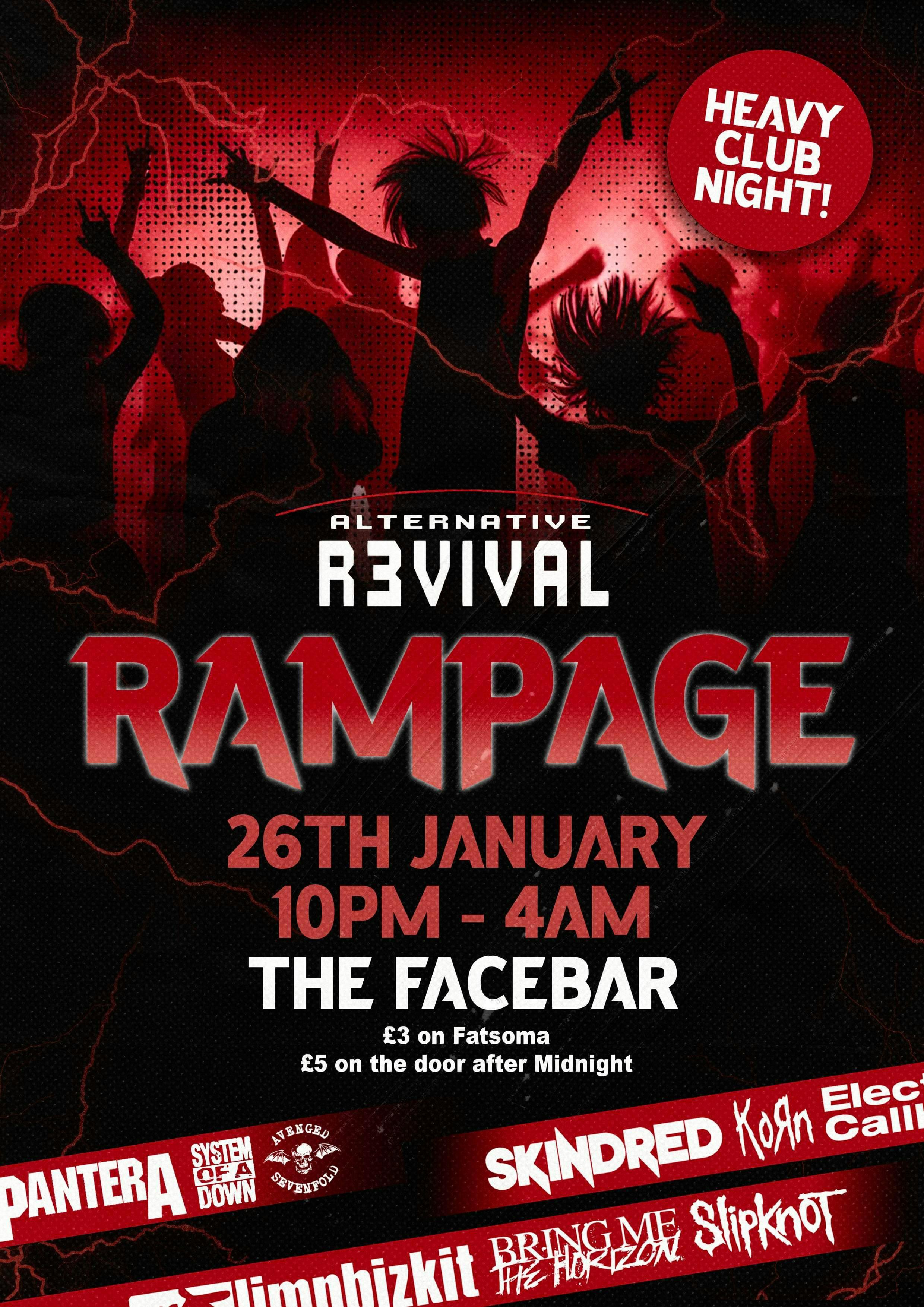 Rampage at the Facebar at The Face Bar, Reading on 26th Jan 2024 | Fatsoma