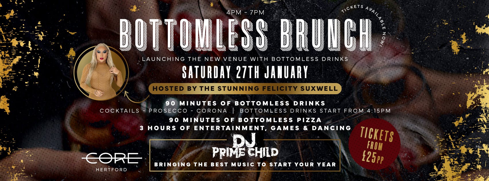 LAUNCH BOTTOMLESS BRUNCH at CORE HERTFORD, Hertford on 27th Jan 2024 ...