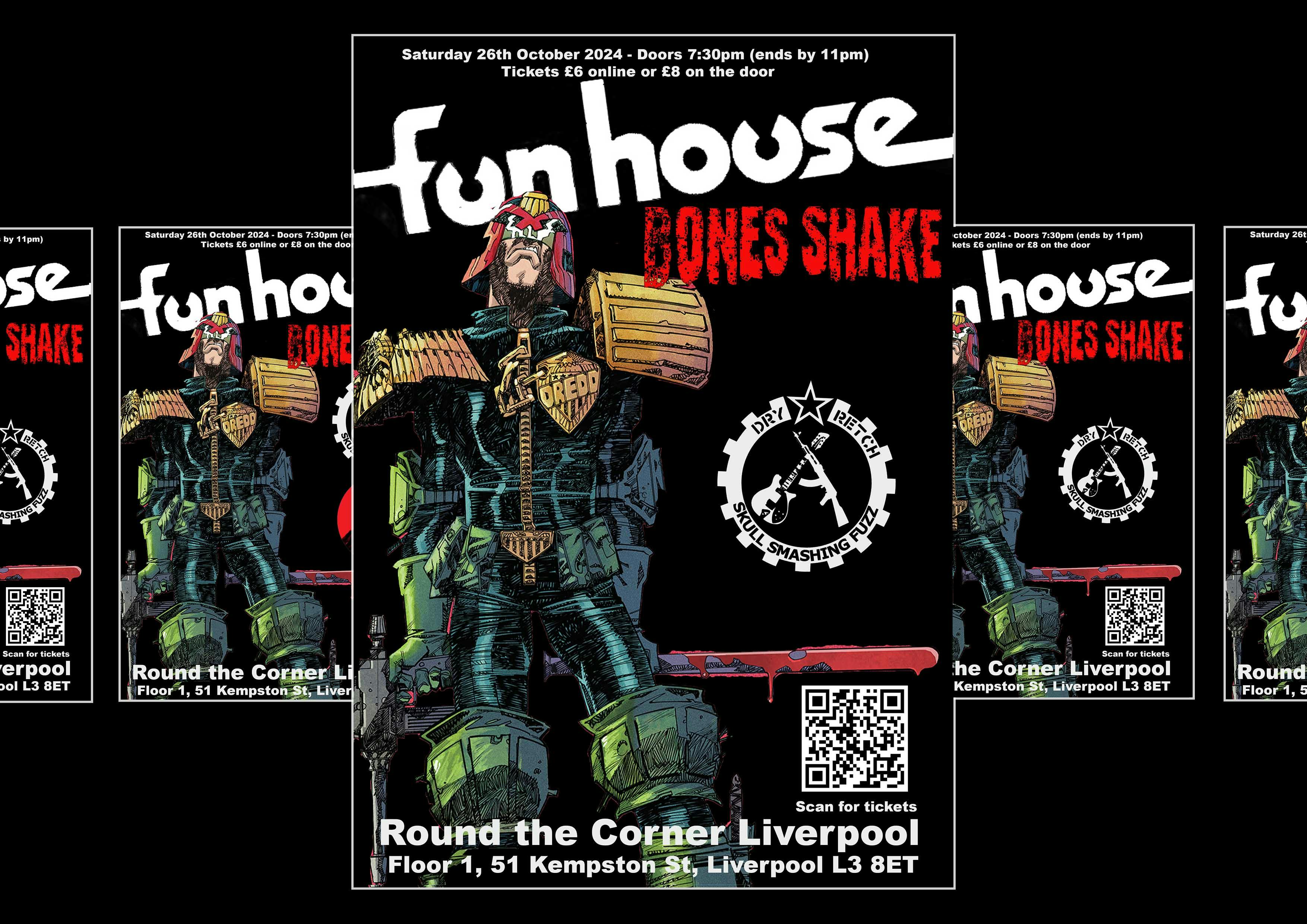 Funhouse at Round the Corner Liverpool - With The Dry Retch and Bones ...