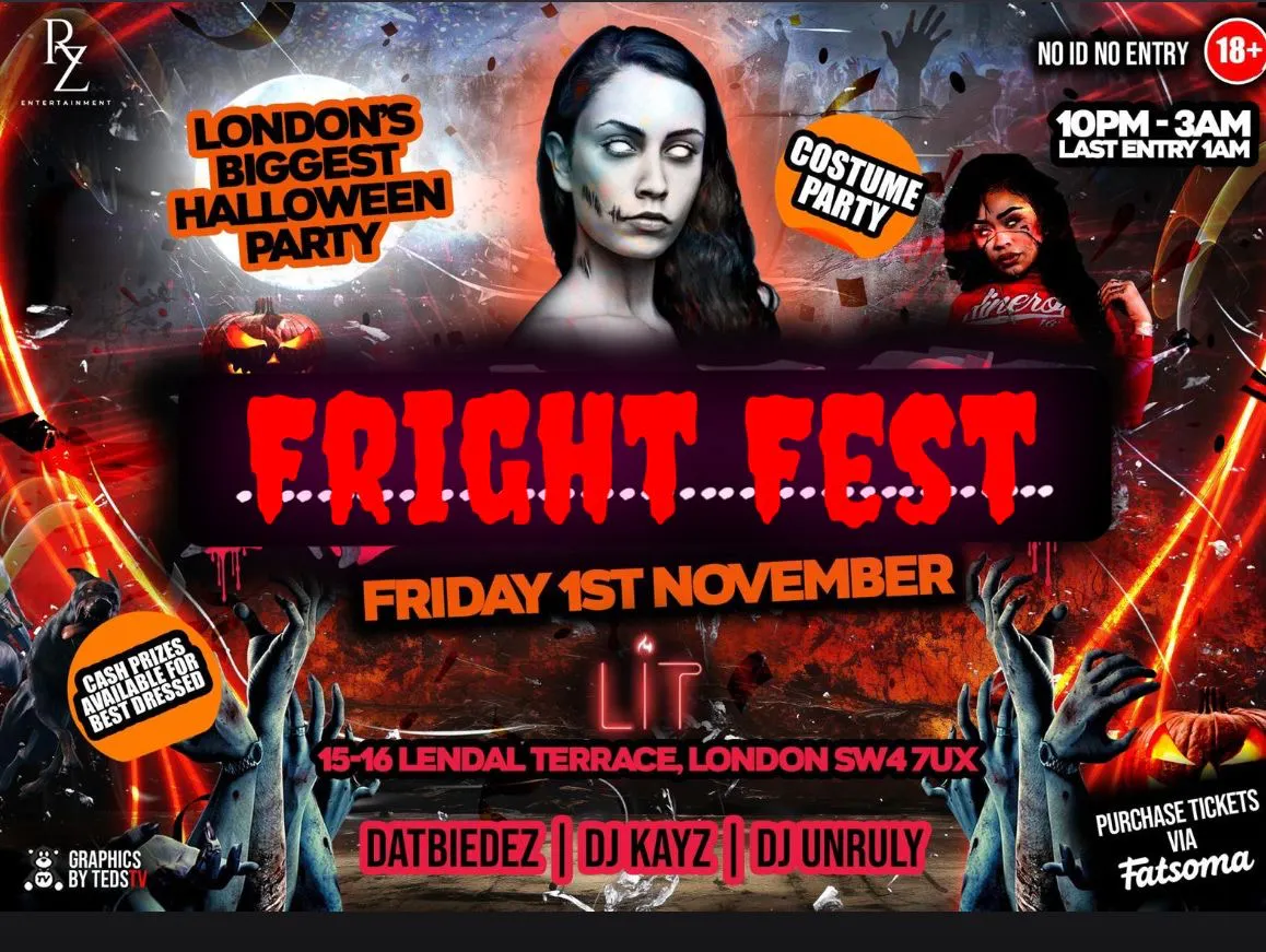 FRIGHT FEST - LONDON'S BIGGEST HALLOWEEN PARTY🎃👻 at Lit Bar Ltd, London ...