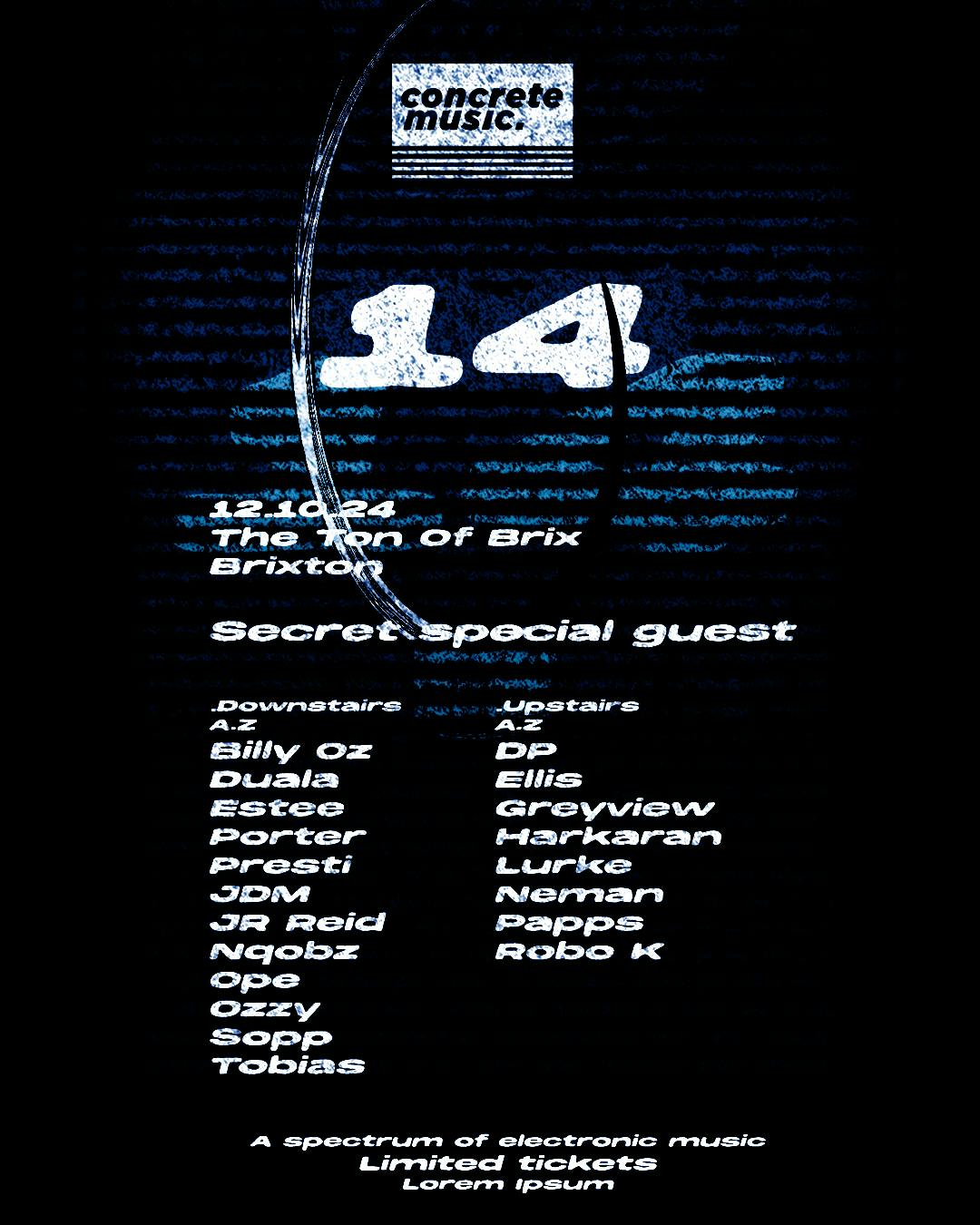 Concrete Music 14th Birthday - London at The Ton of Brix, London on ...