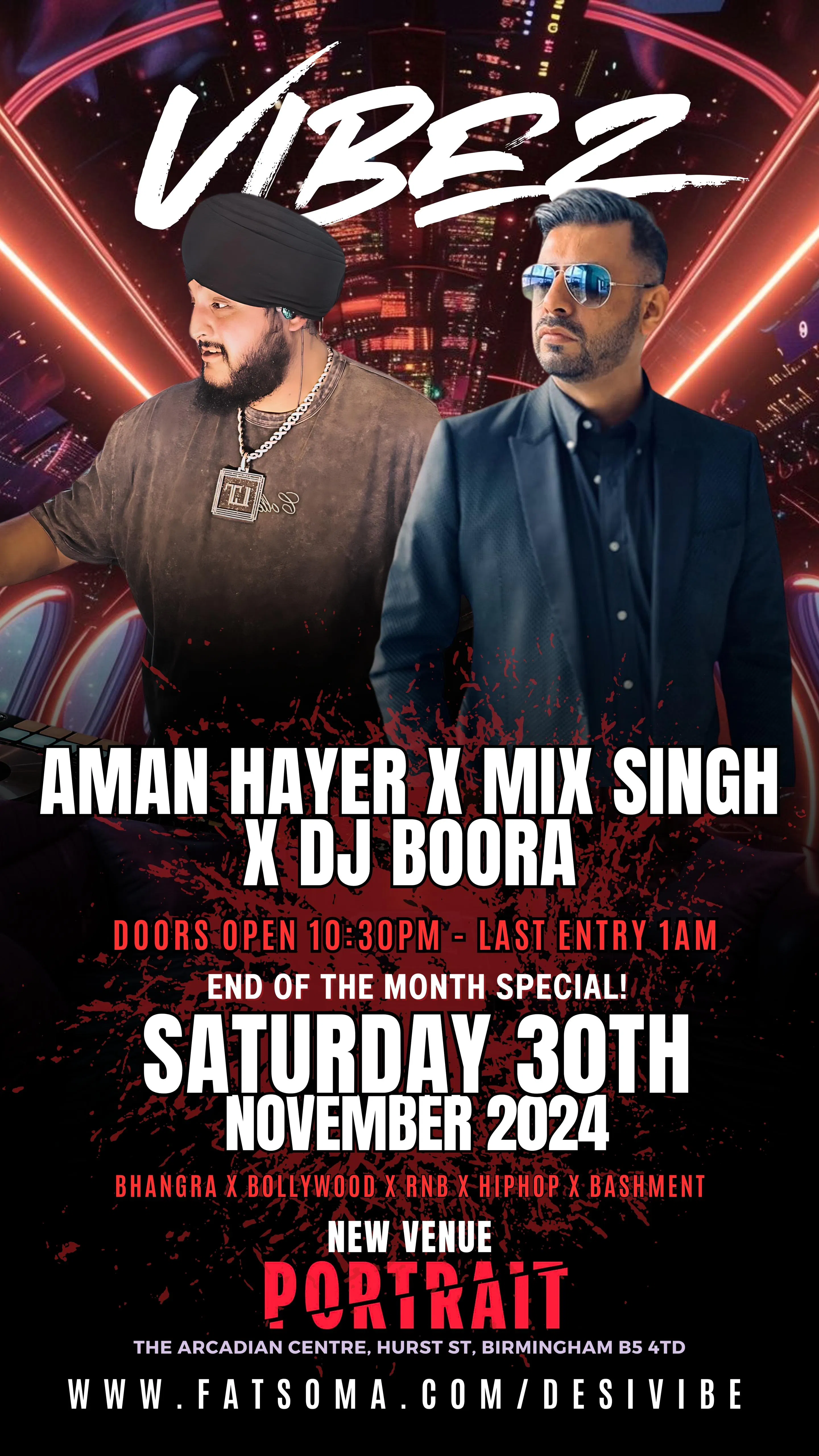 Desi Rave presents Aman Hayer - Mix Singh at Portrait Birmingham ...