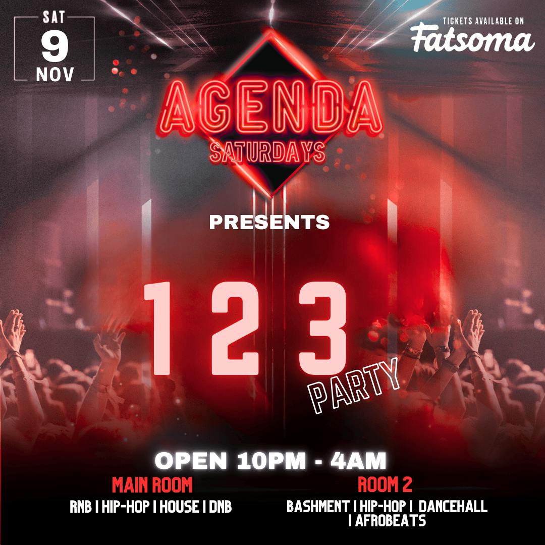 AGENDA SATURDAYS presents 1-2-3 PARTY - BOOTHS at Club Era, Reading on ...