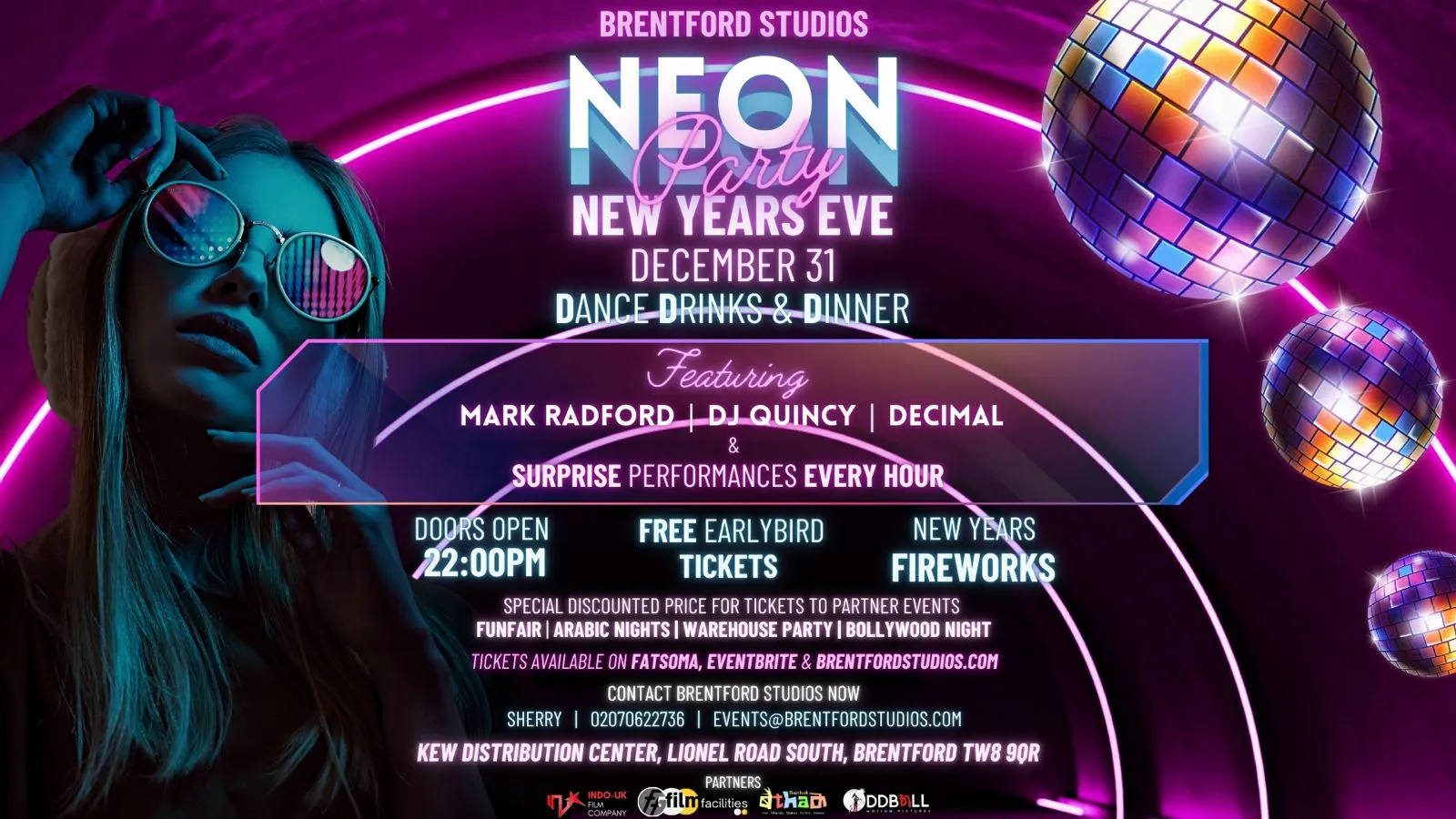 NEON NYE PARTY VIP BACKSTAGE ACCESS at Brentford Studios, Brentford on ...