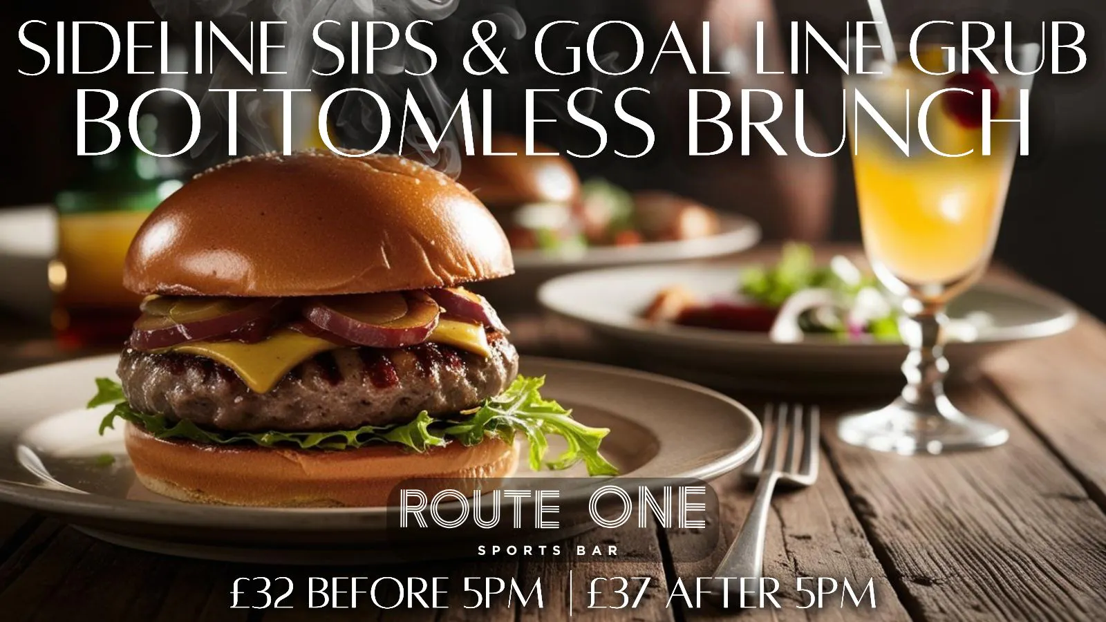 SIDELINE SIPS & GOAL LINE GRUB BOTTOMLESS BRUNCH at Route One Sports ...
