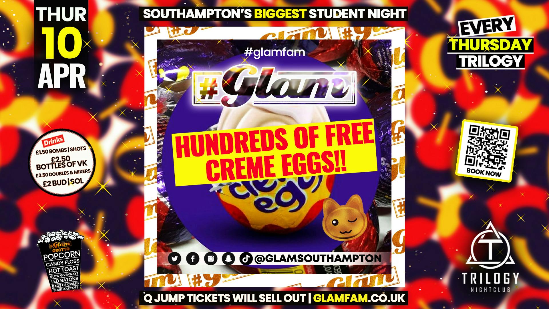 Glam Thursdays | 🥚CREME EGG PARTY!🥚 Southampton's Biggest Student Night 😻 at Trilogy nightclub ...