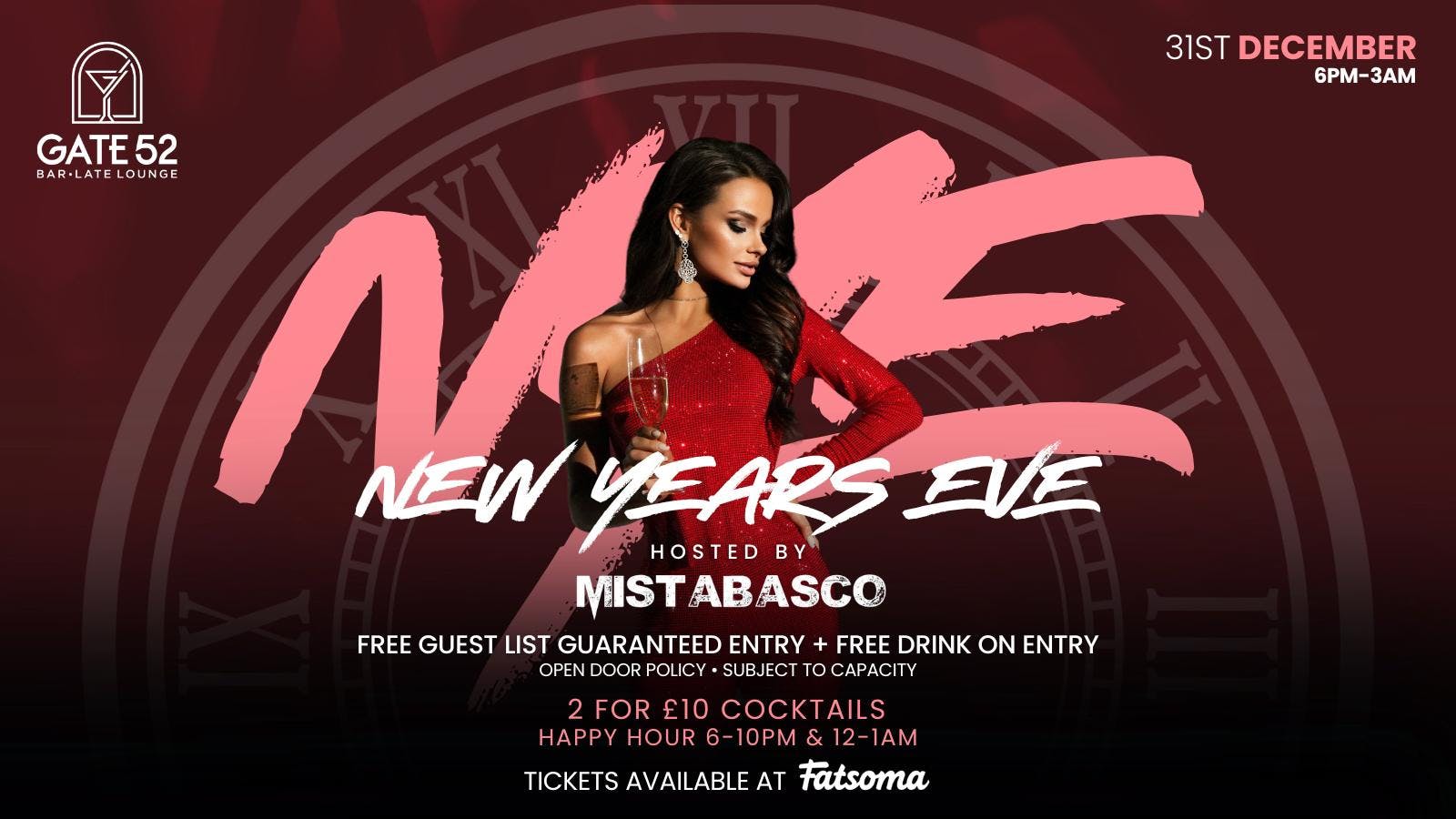 GATE 52 x NYE! TUES 31st DEC (Free Entry + Drink)🥂 at Gate 52 Bar ...