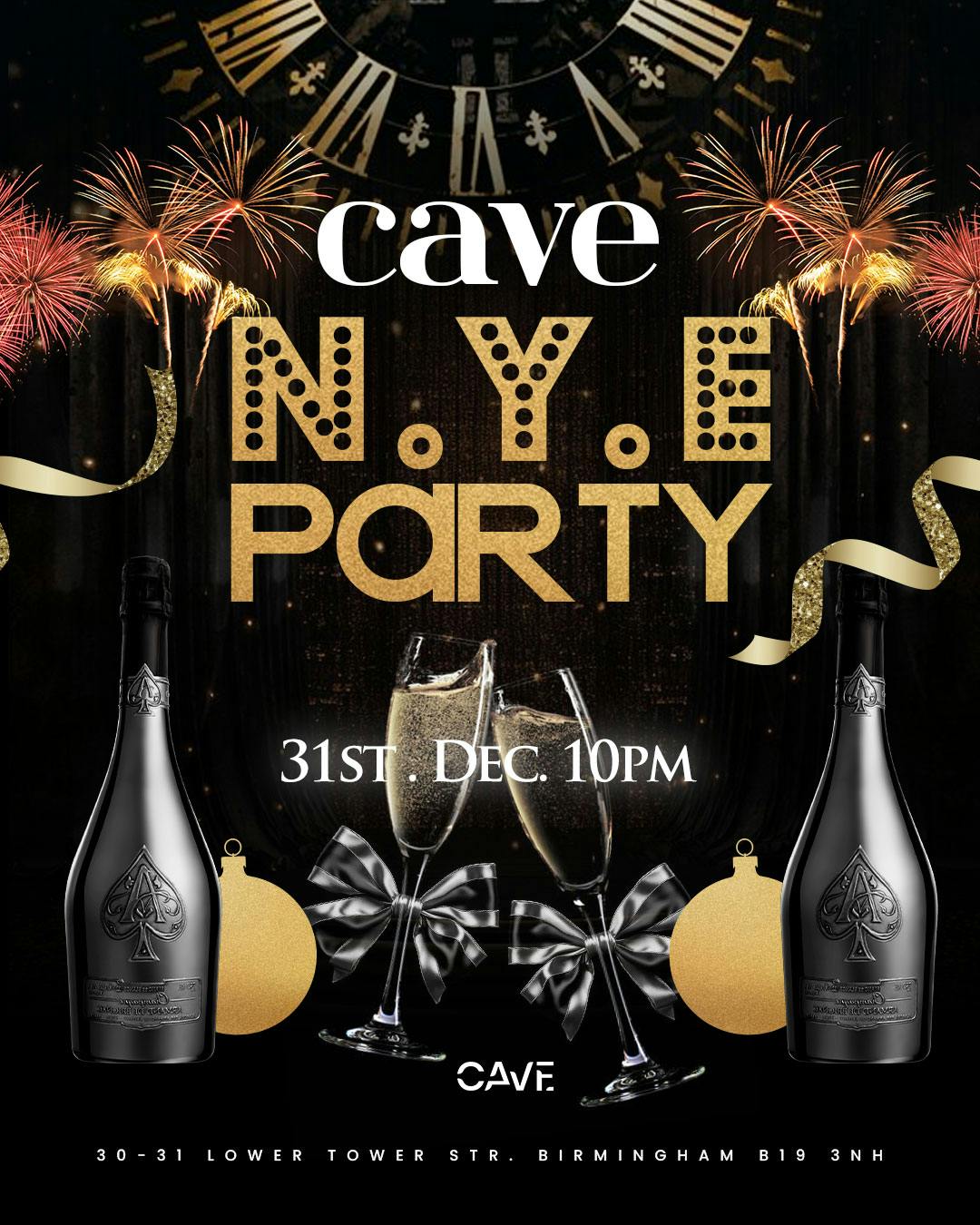 NEW YEARS EVE PARTY 🍾 at Cave, Birmingham on 31st Dec 2024 | Fatsoma