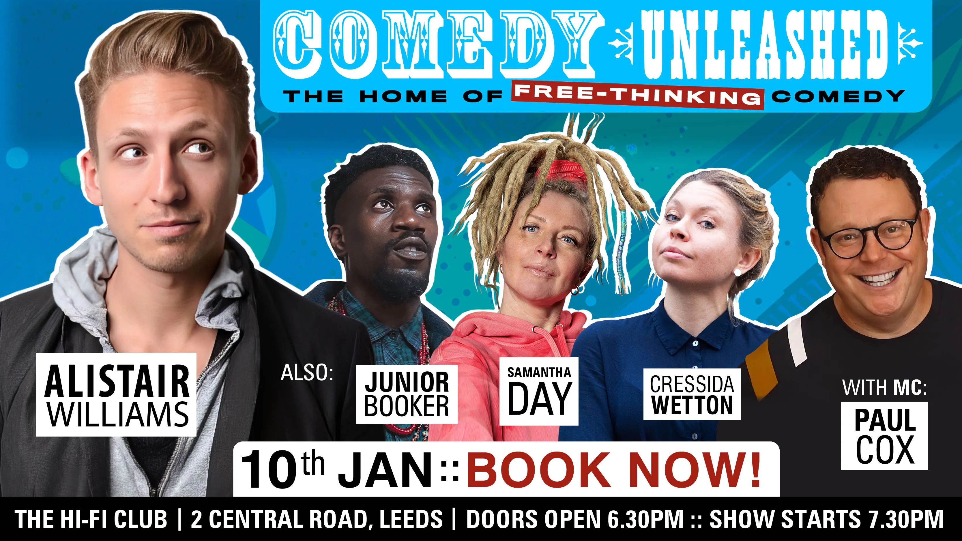 Comedy Unleashed with Alistair Williams, Junior Booker, Samantha Day ...