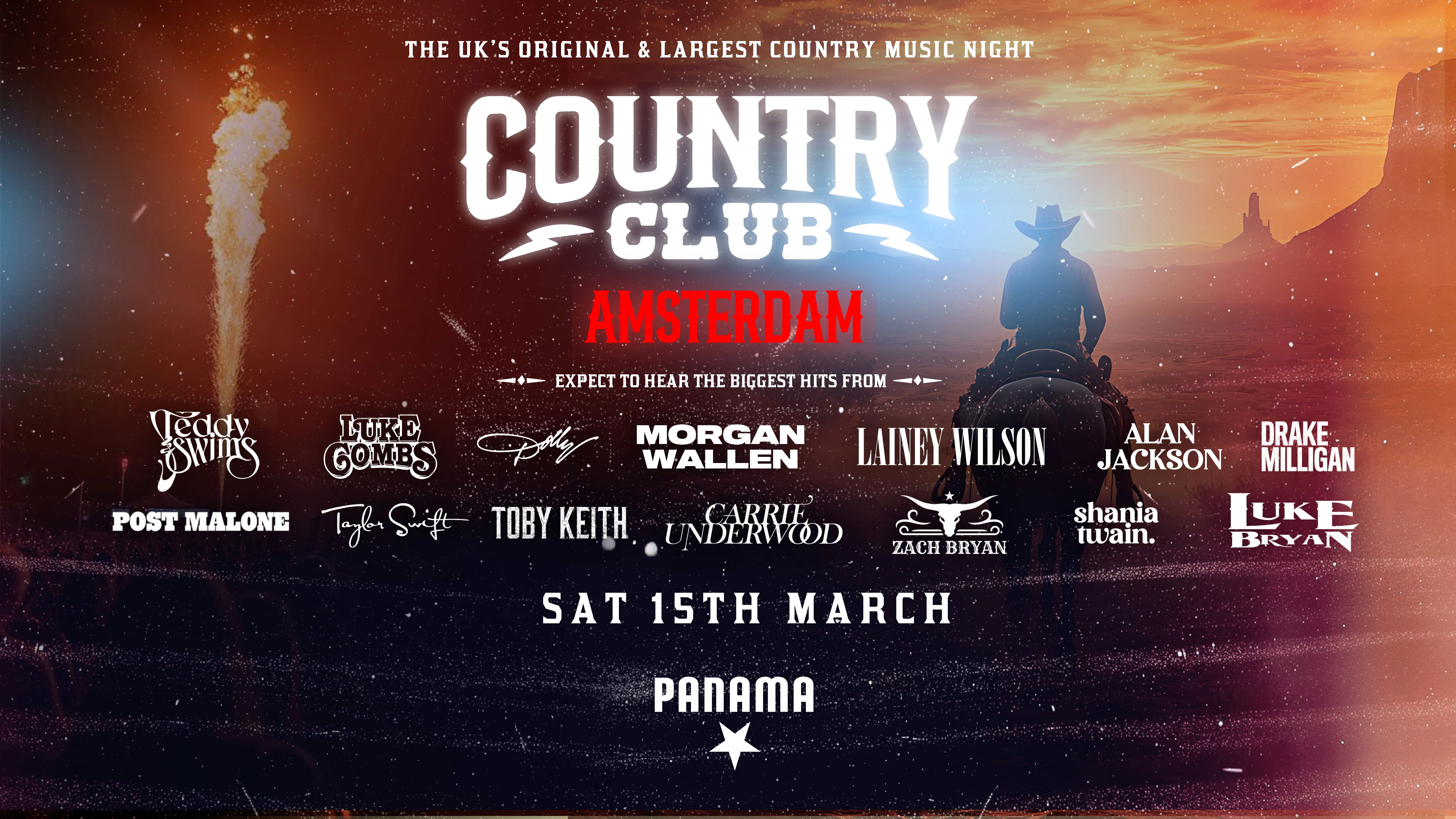 Country Club ⚡- Indoor Country Music Festival • 15th March • Amsterdam ...