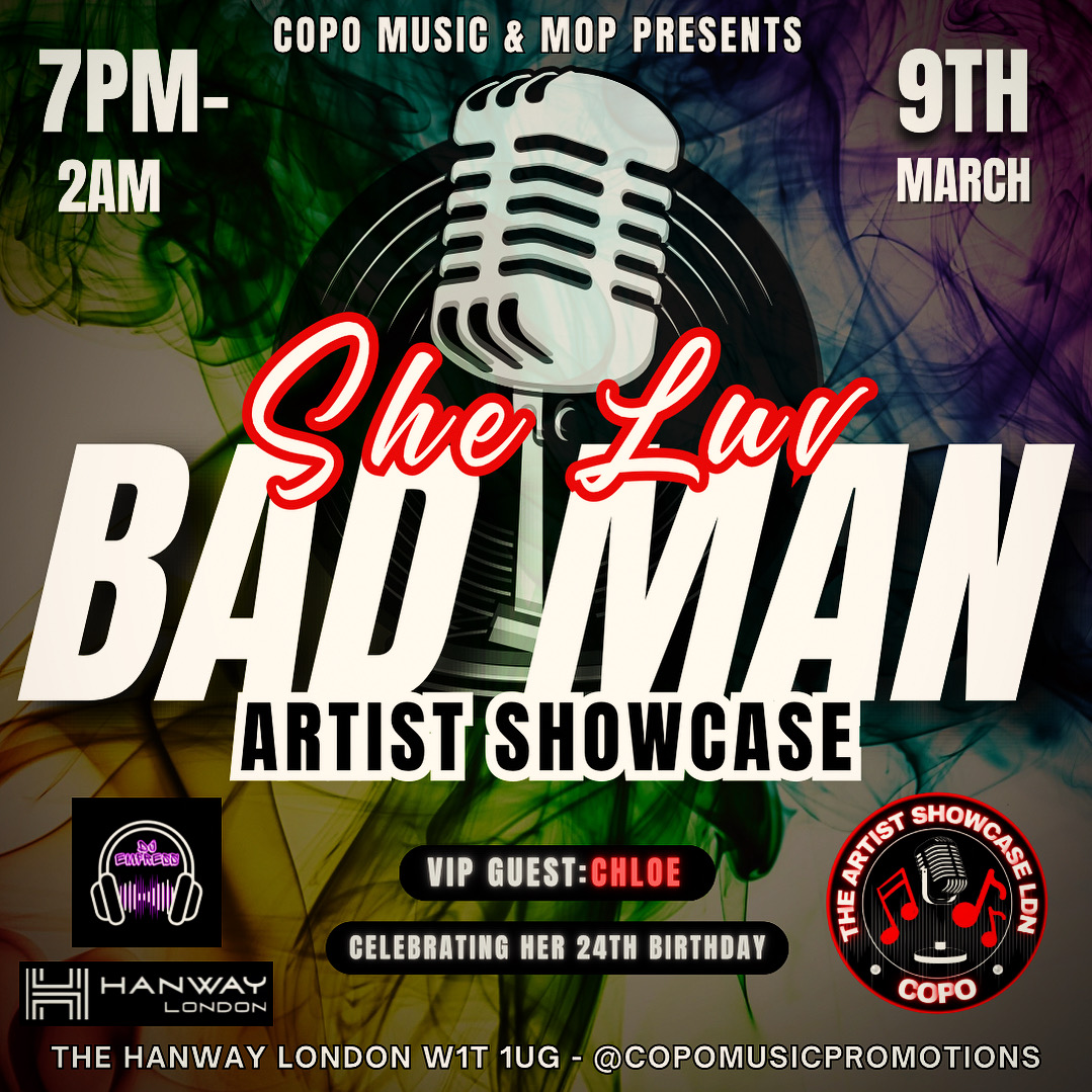 “She Luv Bad Man” Artist Showcase at The Hanway Social, London on 9th ...