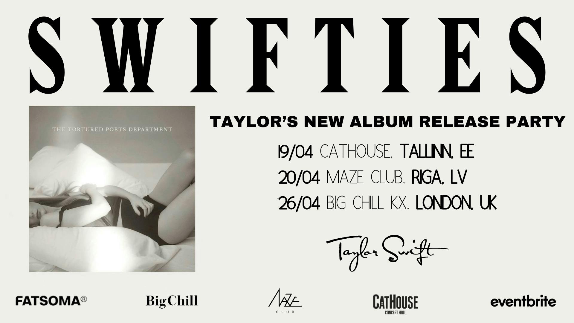 SWIFTIES (Album Release Party) Tallinn at CatHouse Club, Tallinn on ...
