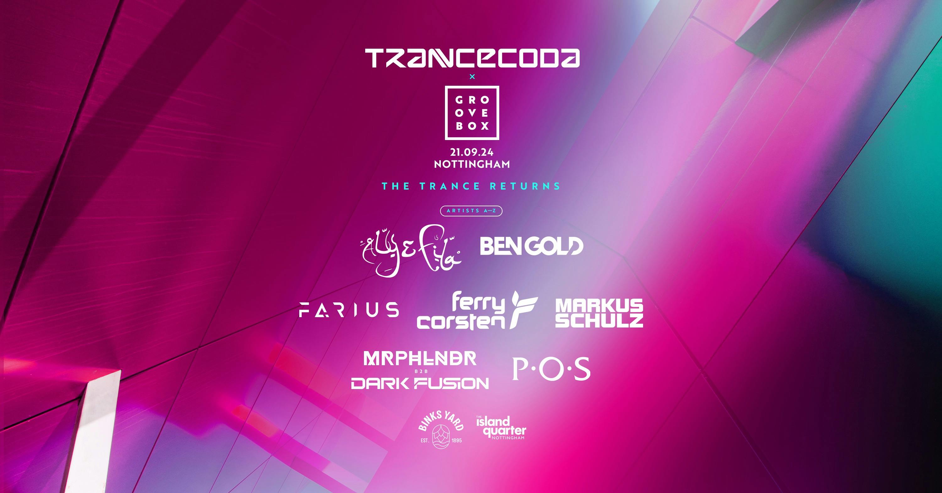 Trancecoda X Groovebox XL | Binks Yard at Binks Yard, Nottingham on ...