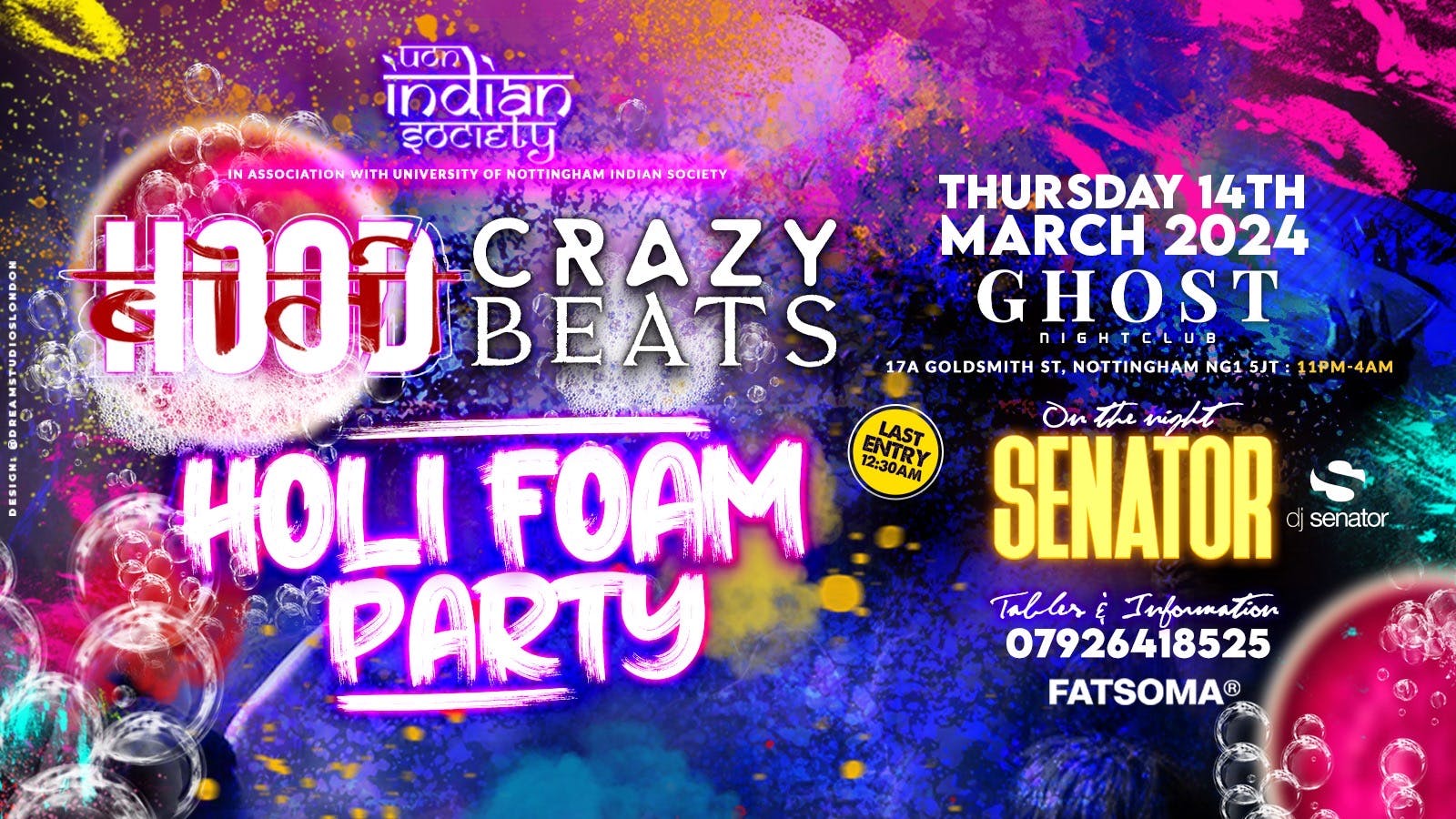 🫧 HOLI FOAM PARTY - BOLLYWOOD NIGHT 🫧 at Ghost Nottingham, Nottingham ...