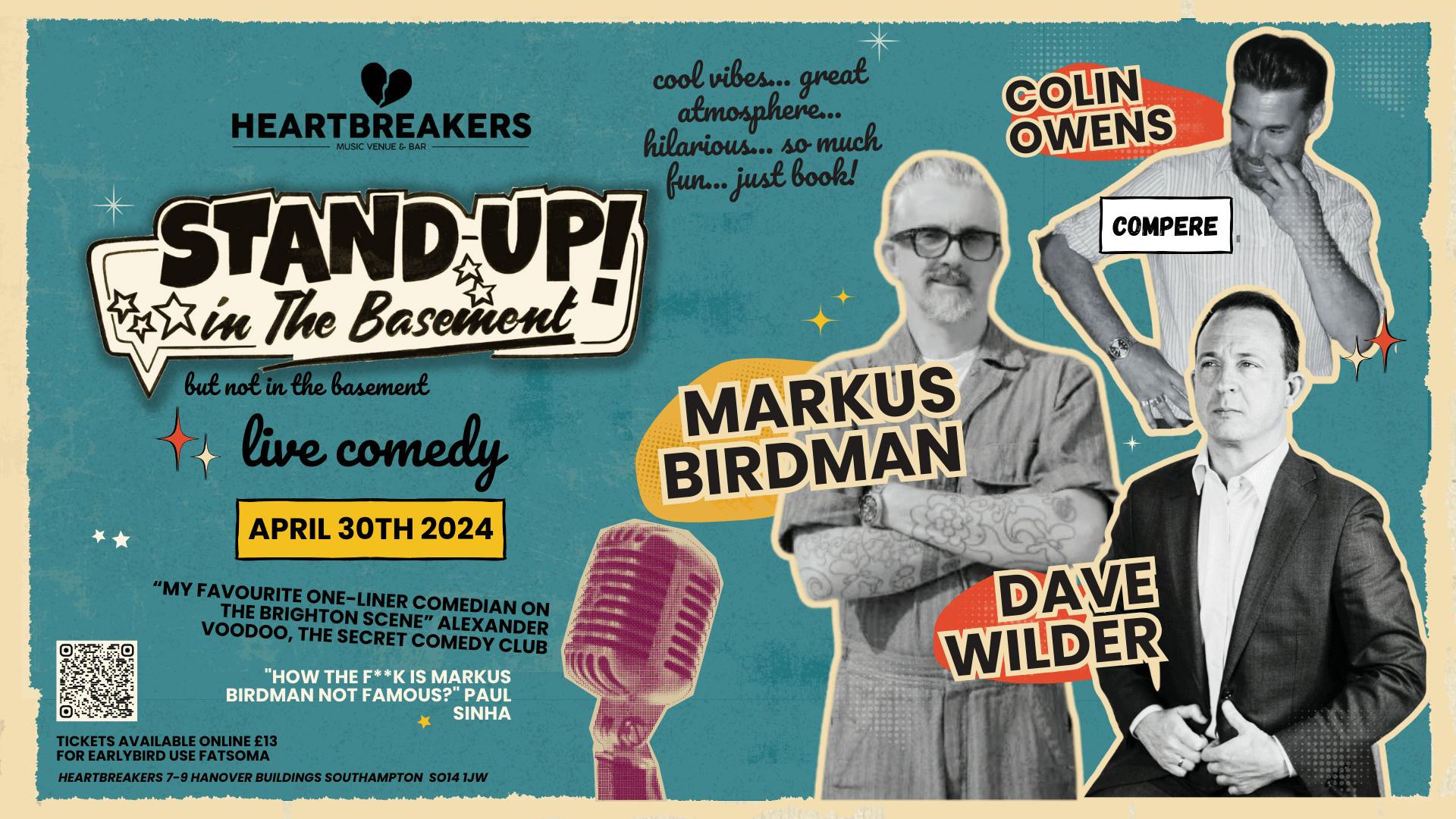 Stand Up in the Basement Comedy - Markus Birdman | Dave Wilder at ...