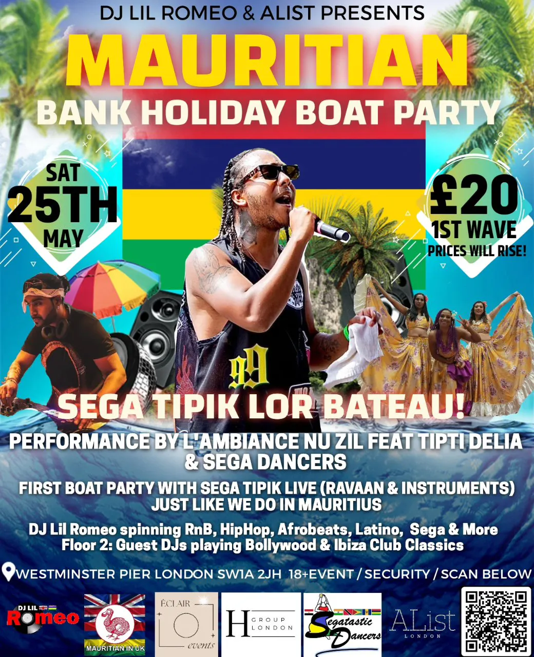 Mauritian Boat party on the Thames. May Bank Holiday Saturday at HMS ...
