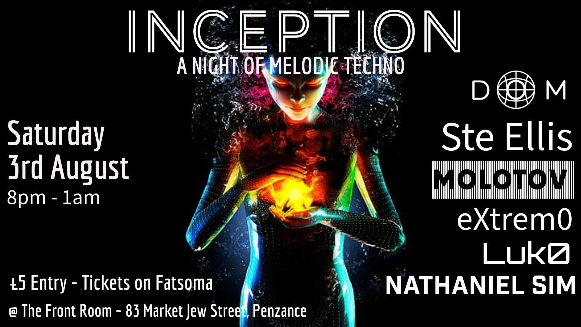 INCEPTION @ THE FRONT ROOM at The Front Room, Penzance on 3rd Aug 2024 ...