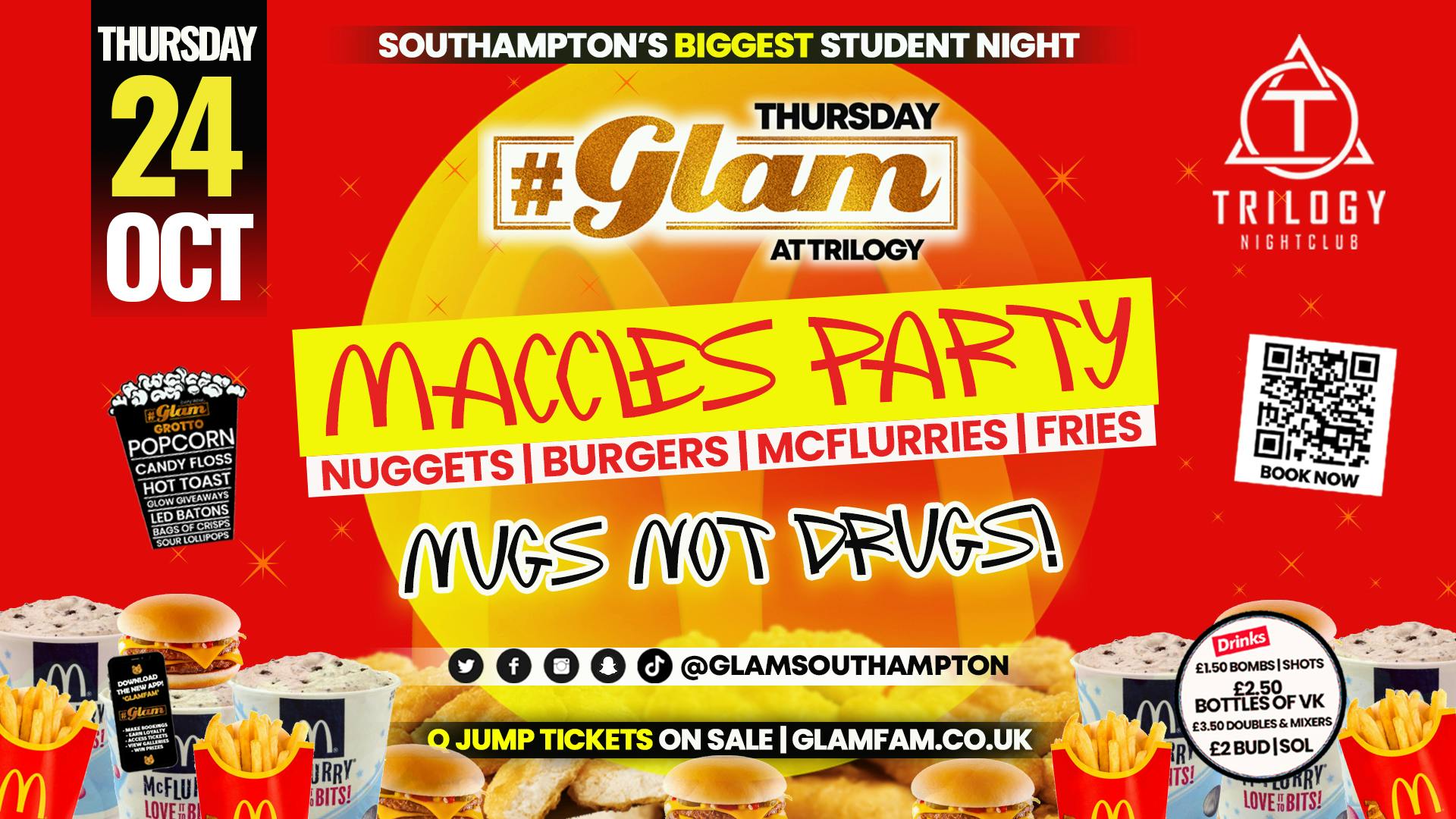 Glam -😋 MACCIES TAKEOVER! 😋 | Southampton's Biggest Student Night at Trilogy nightclub ...