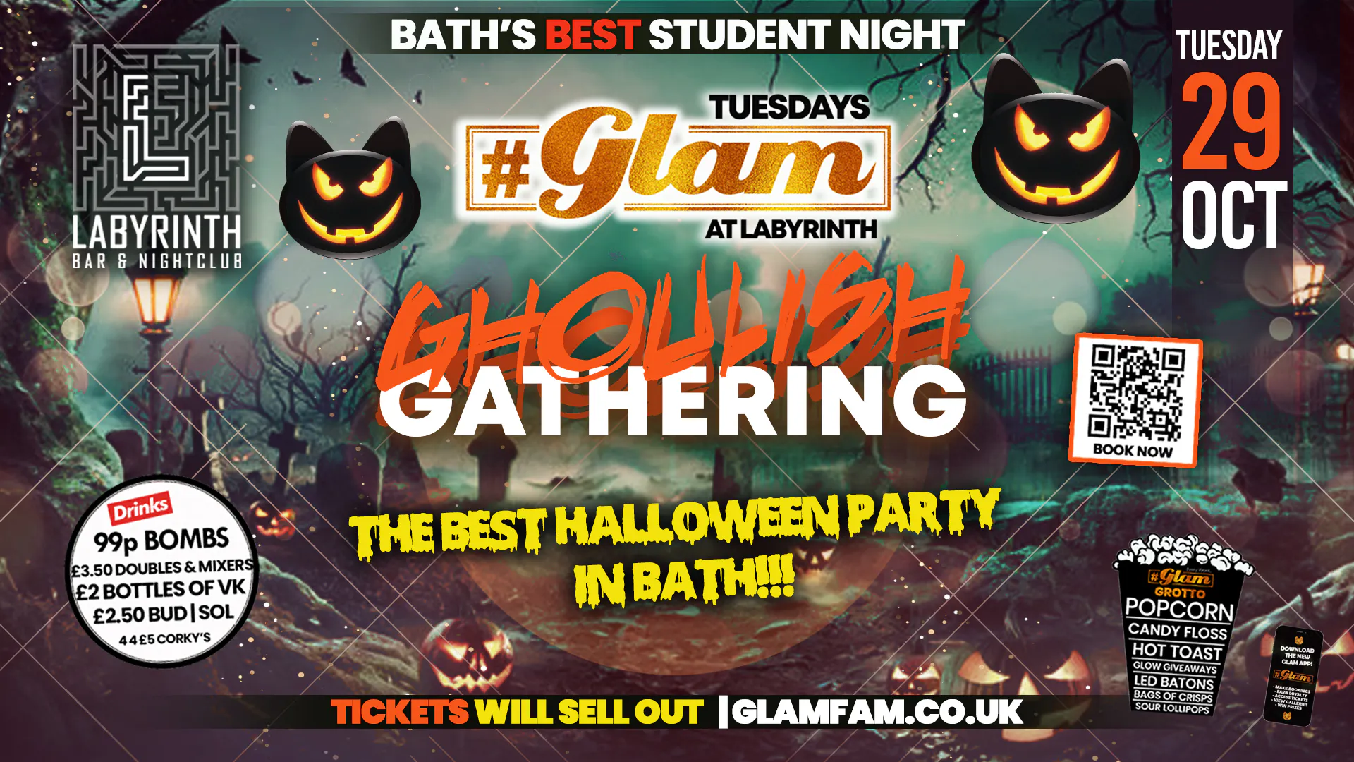 Glam - ﻿💀 😈👻 HALLOWEEN 2024 🧟🦇⛓️ Bath's Best Student Night | Tuesdays ...
