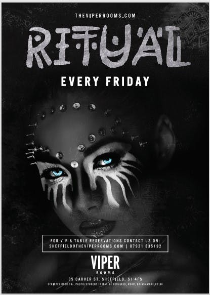 Friday: Ritual at The Viper Rooms, Sheffield on 23rd Aug 2024 | Fatsoma