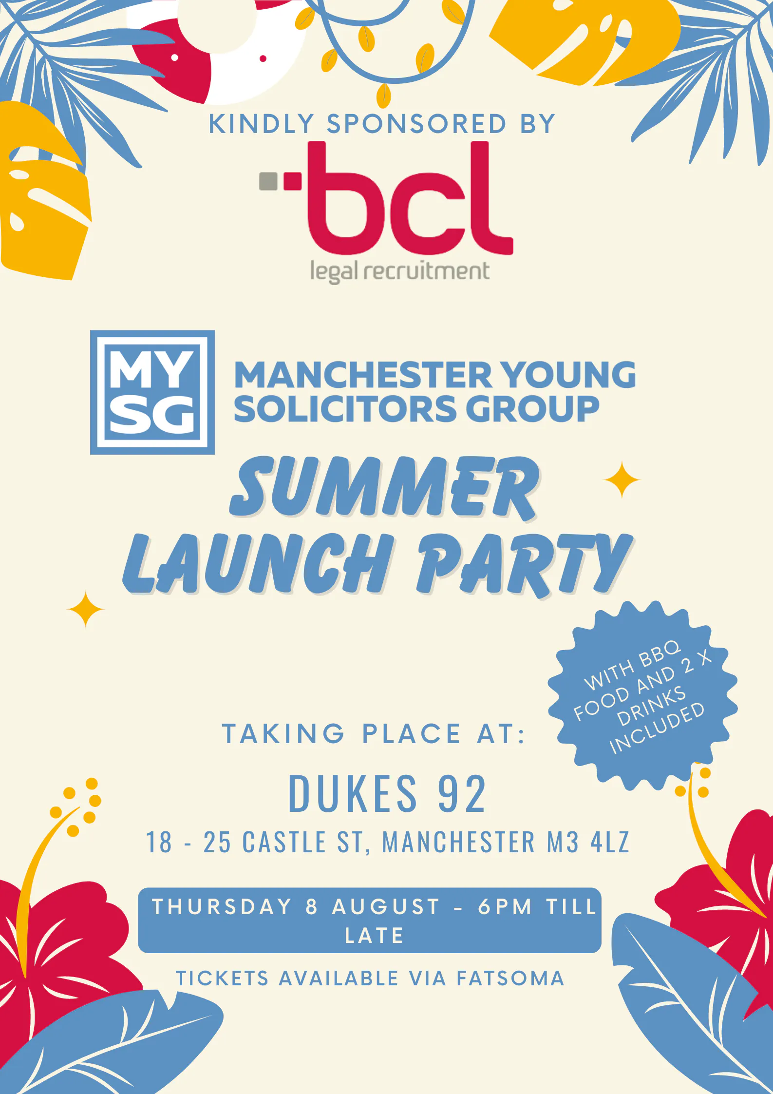 MYSG Summer Launch Party at Dukes 92, Manchester on 8th Aug 2024 | Fatsoma