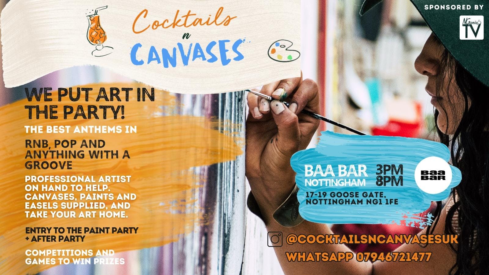 Cocktails N Canvases-Raffle, Give Away! VIP tickets at Baa bar ...