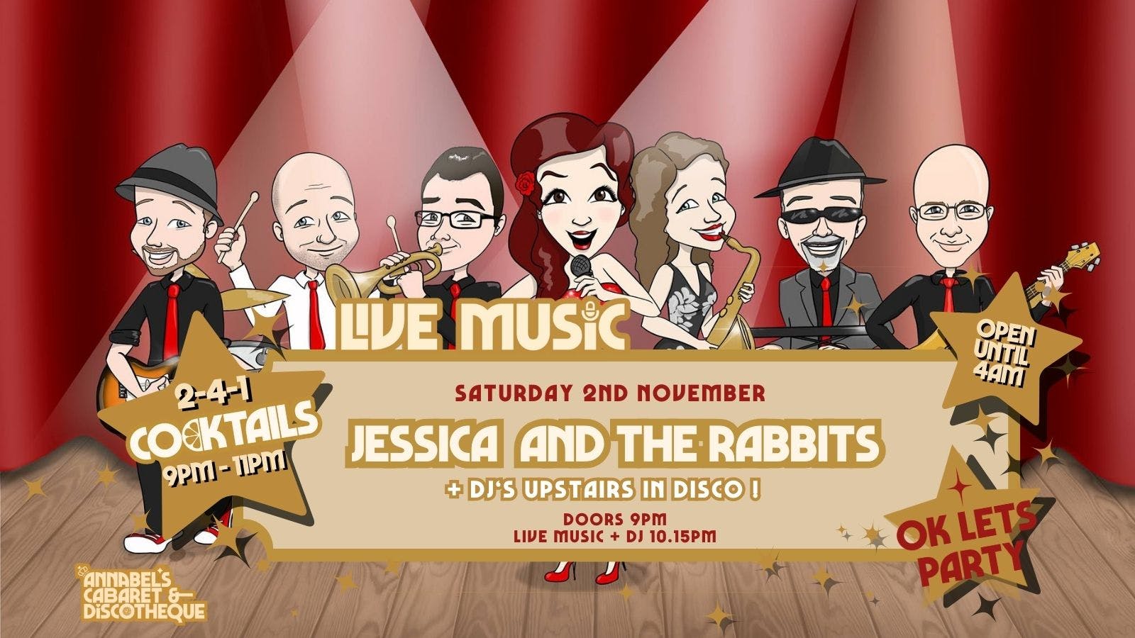 Live Music: JESSICA & THE RABBITS // Annabel’s Cabaret & Discotheque at ...