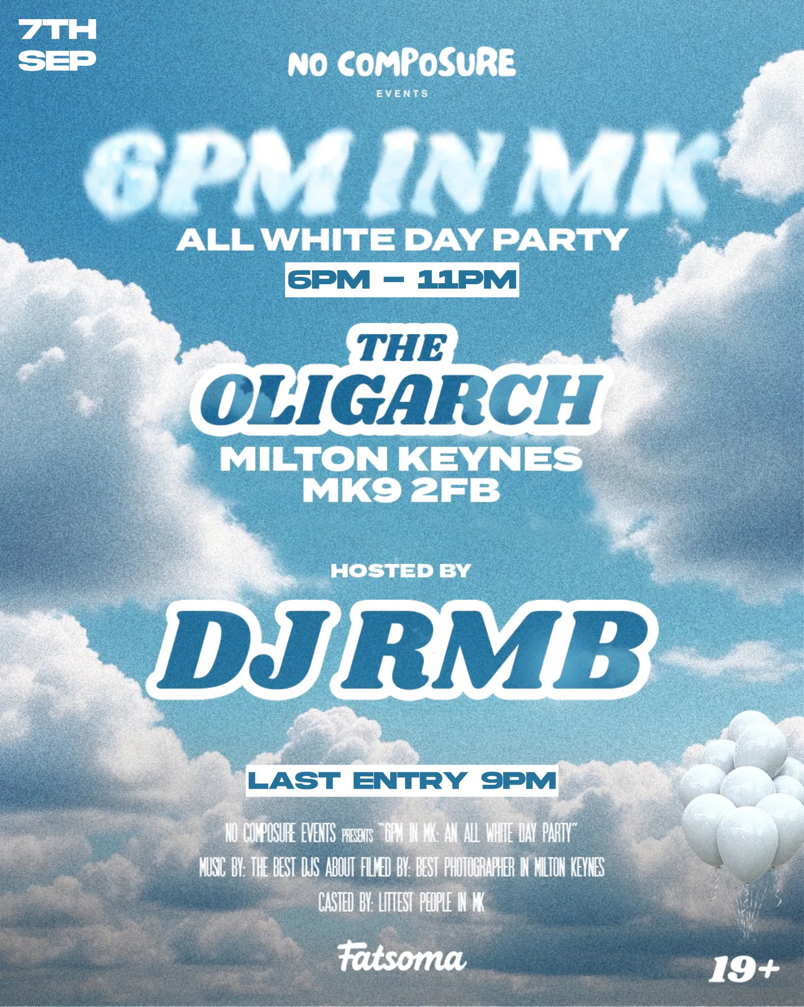 6PM IN MK - ALL WHITE DAY PARTY at The Oligarch, Milton Keynes on 7th ...
