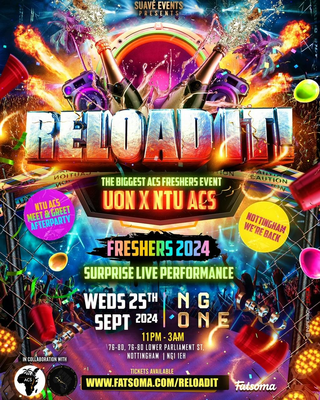 RELOAD IT! FRESHERS 2024 - UON X NTU ACS at NG-One, Nottingham on 25th ...