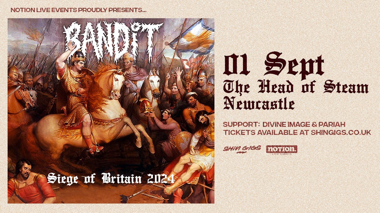 Bandit + Divine Image & Pariah at The Head of Steam Newcastle ...