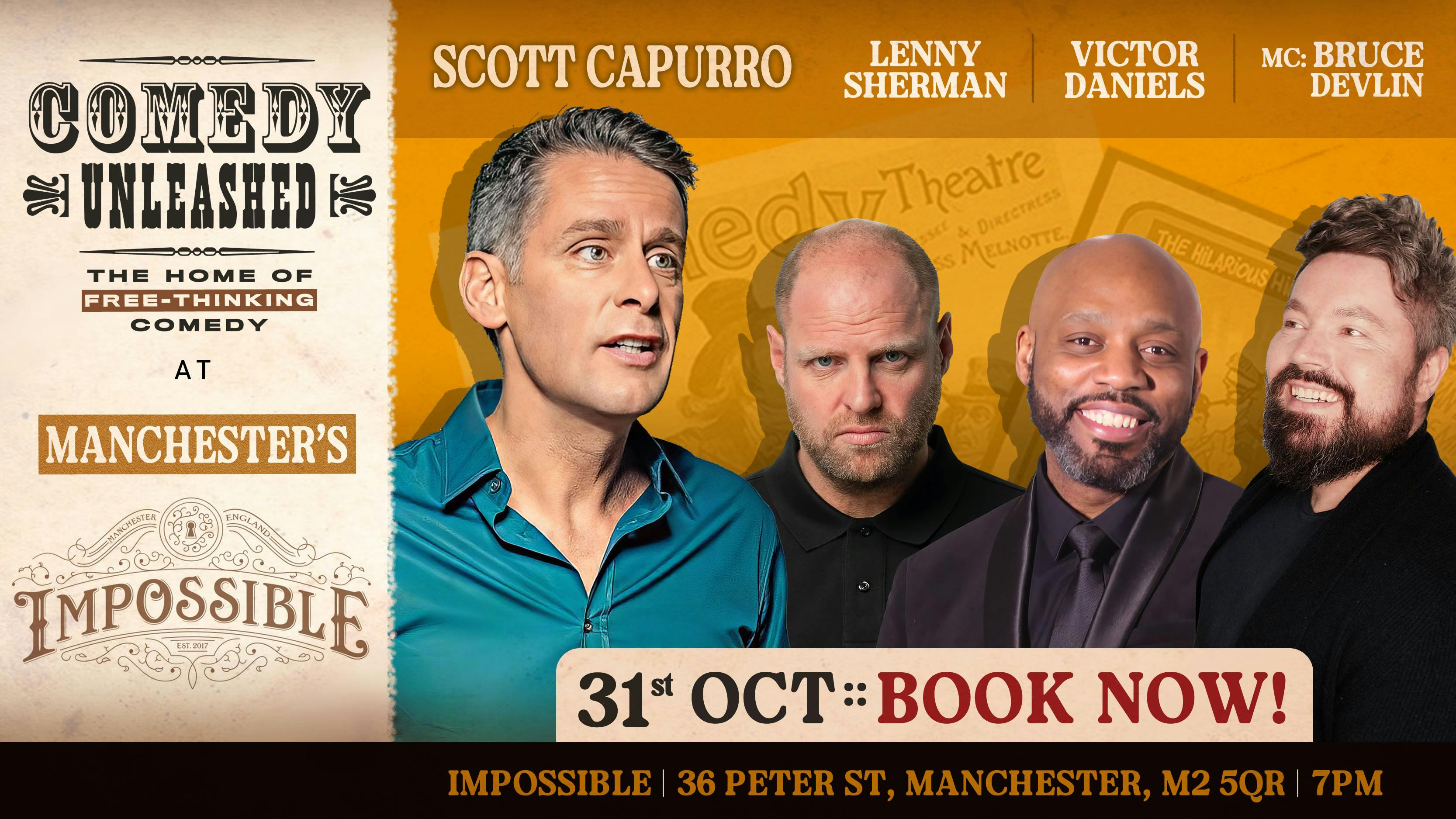 Scott Capurro, Victor Daniels & Lenny Sherman at Comedy Unleashed at ...