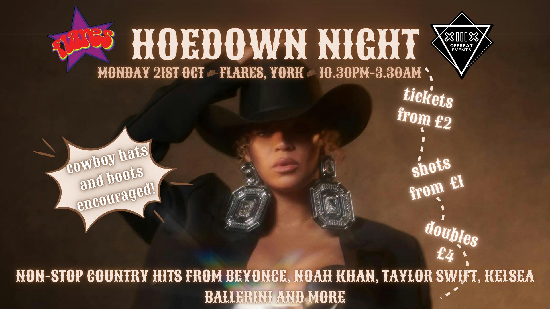 MOTION MONDAY - HOEDOWN NIGHT at Flares - York, York on 21st Oct 2024 ...