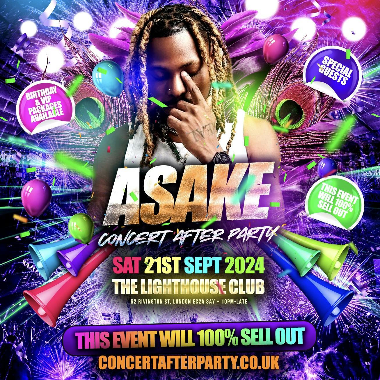 Asake - Concert After Party at The Lighthouse Bar and Club, London on ...
