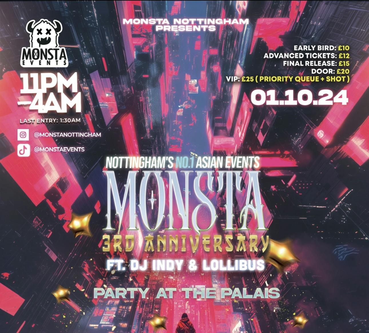 Monsta Nottingham Presents '3rd Year Anniversary' at The Palais ...