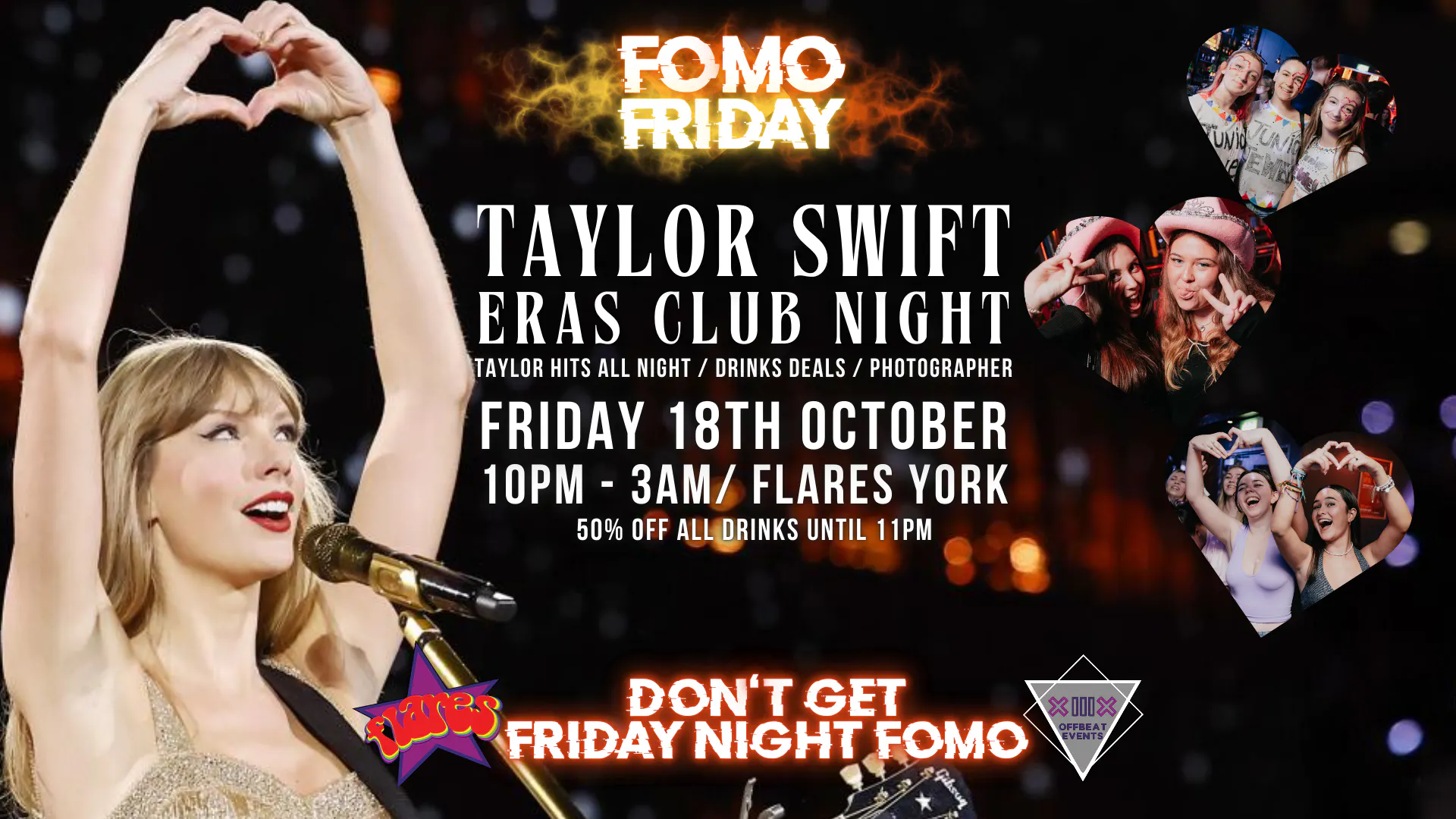 FOMO FRIDAY - TAYLOR SWIFT ERAS TOUR SPECIAL at Flares - York, York on ...
