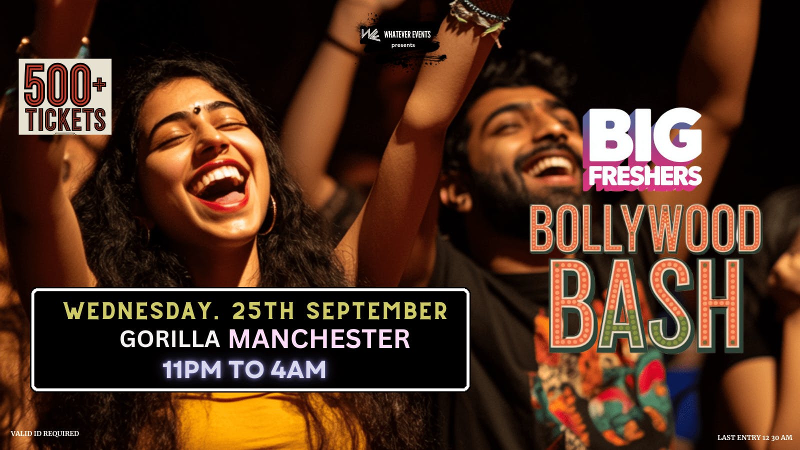 Big Freshers Bollywood Bash at Gorilla, Manchester on 25th Sep 2024 | Fatsoma