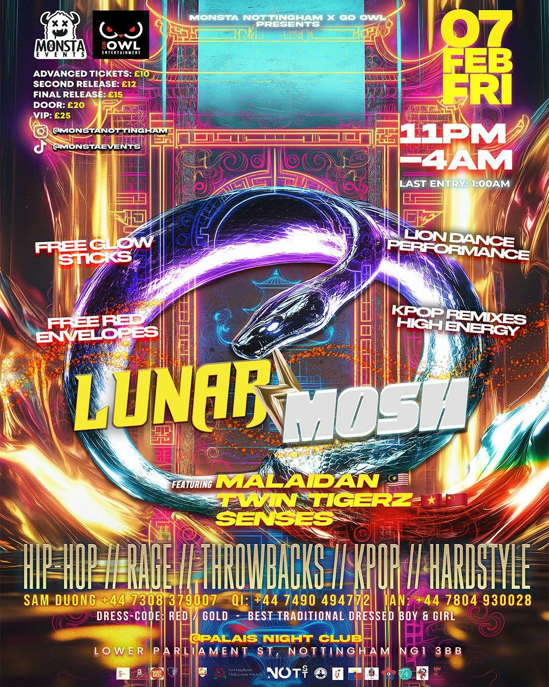 Monsta Nottingham x Go Owl Presents “LUNAR NEW YEAR MOSH” @PALAIS NIGHT CLUB at The Palais ...