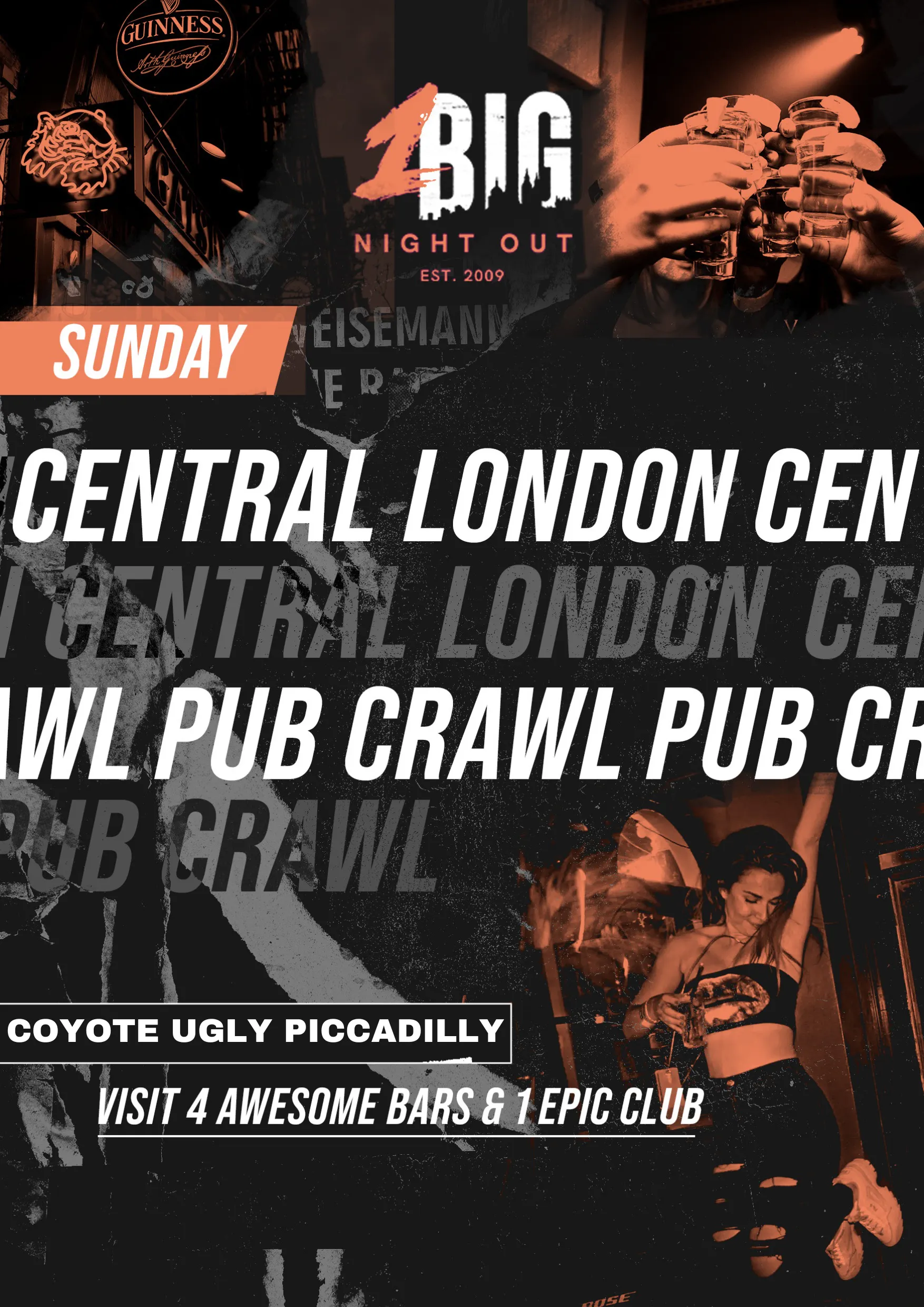 CENTRAL LONDON PUB CRAWL - SUNDAY 2ND FEBRUARY at Coyote Ugly Saloon ...