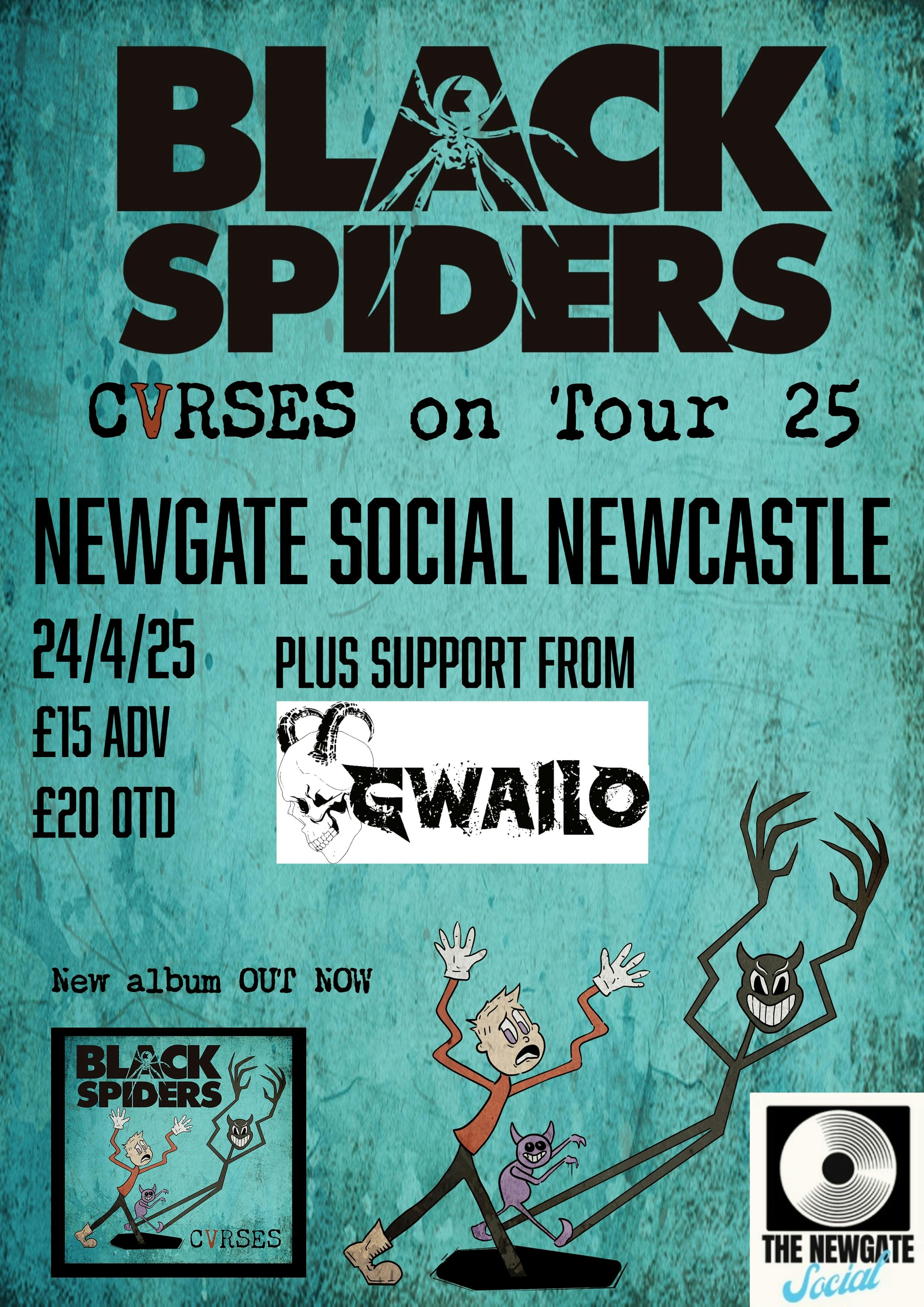 Black Spiders Plus Support from Gwailo at Newgate Social, Newcastle upon Tyne on 24th Apr | Fatsoma