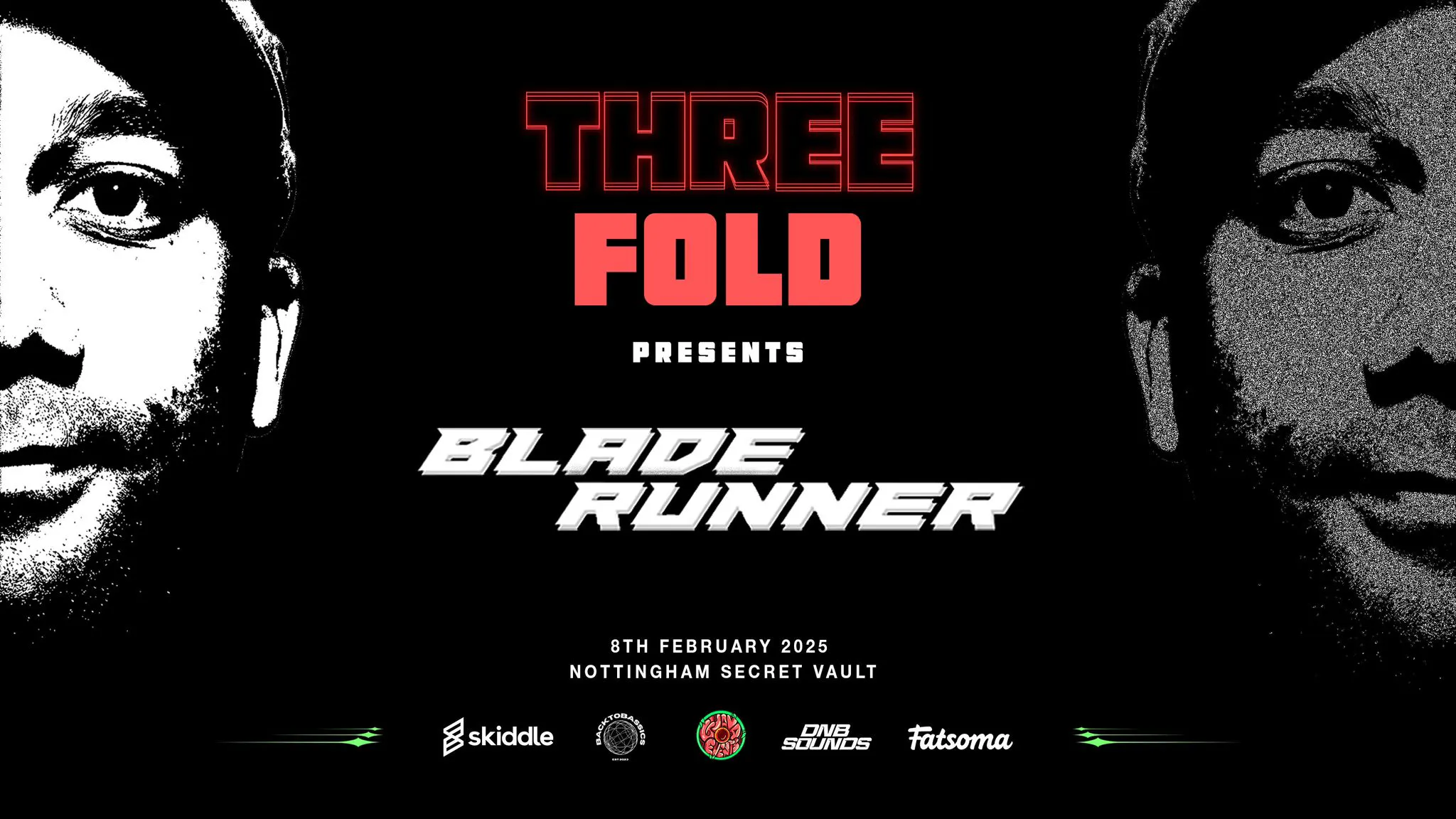 Three Fold W/Bladerunner at Secret Vault, Nottingham on 8th Feb 2025 ...