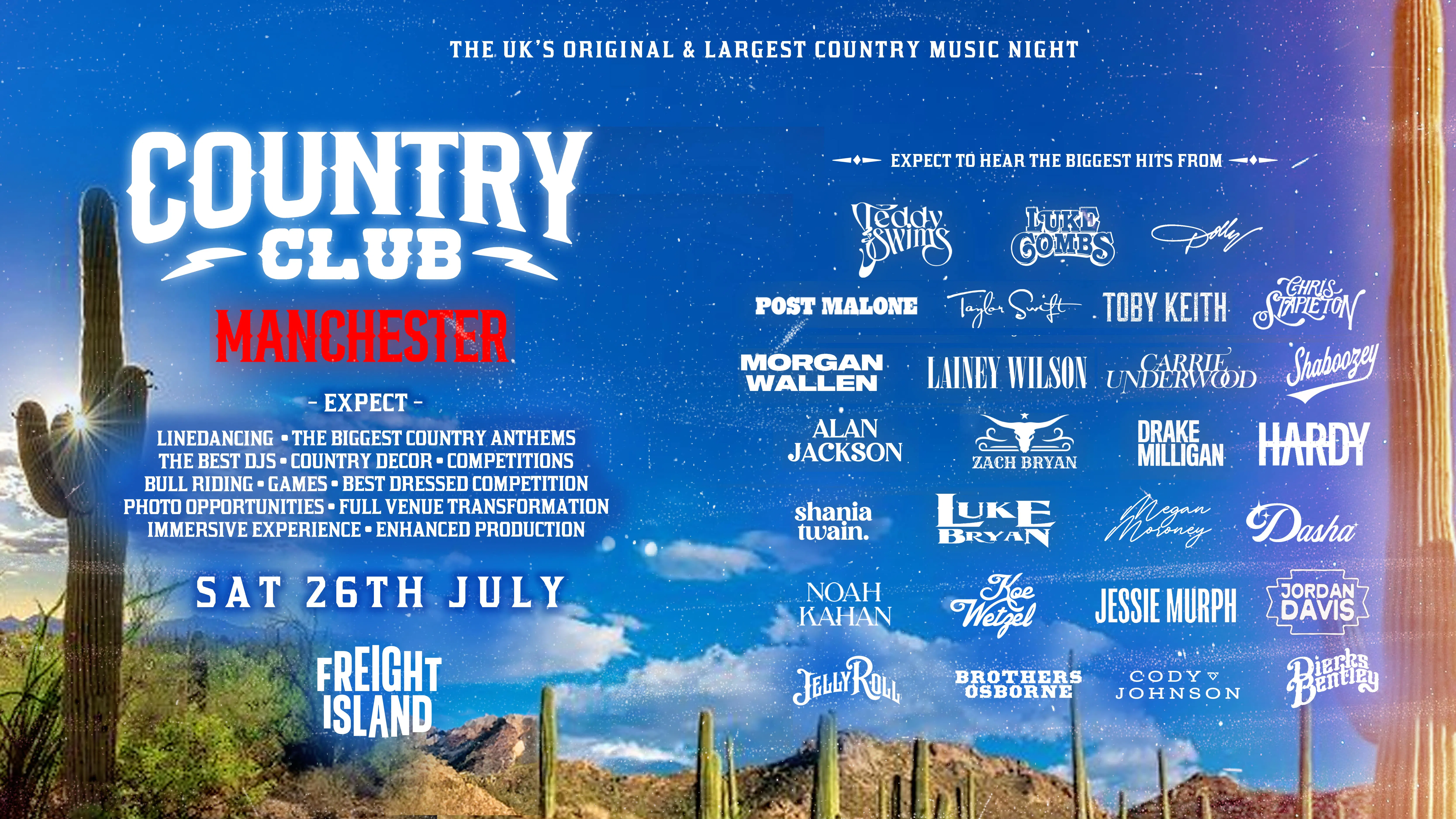Country Club ⚡- Outdoor Country Music Festival • 26th July • Manchester ...